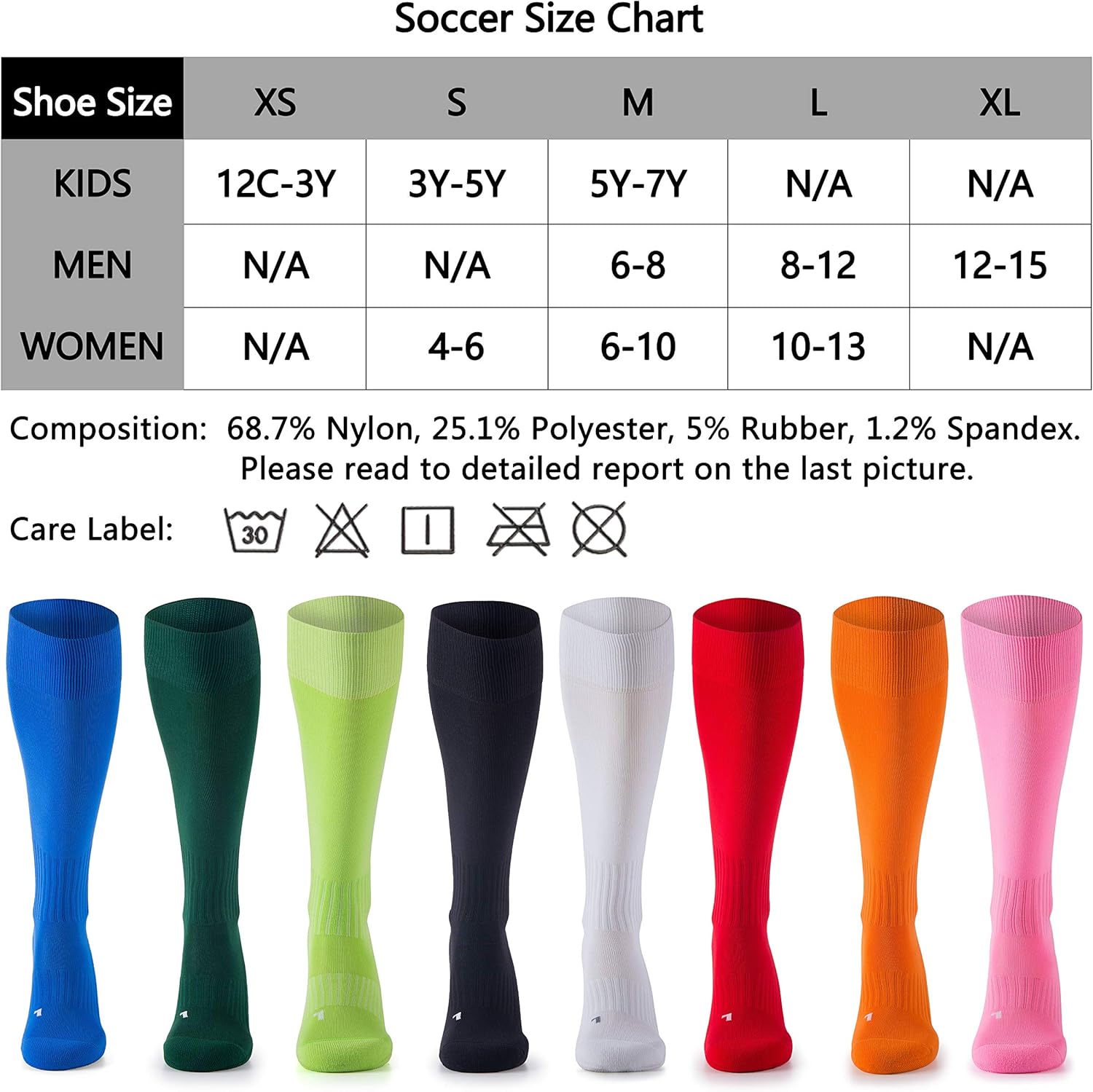 CS CELERSPORT 2/3 Pack Soccer Softball Baseball Socks for Youth Kids ...