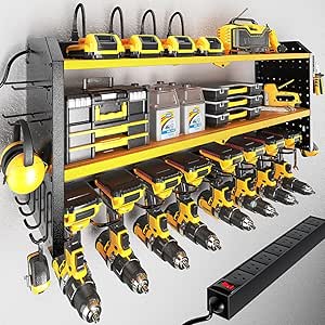Amazon.com: KAFAHOM Power Tool Organizer with Charging Station, Built ...