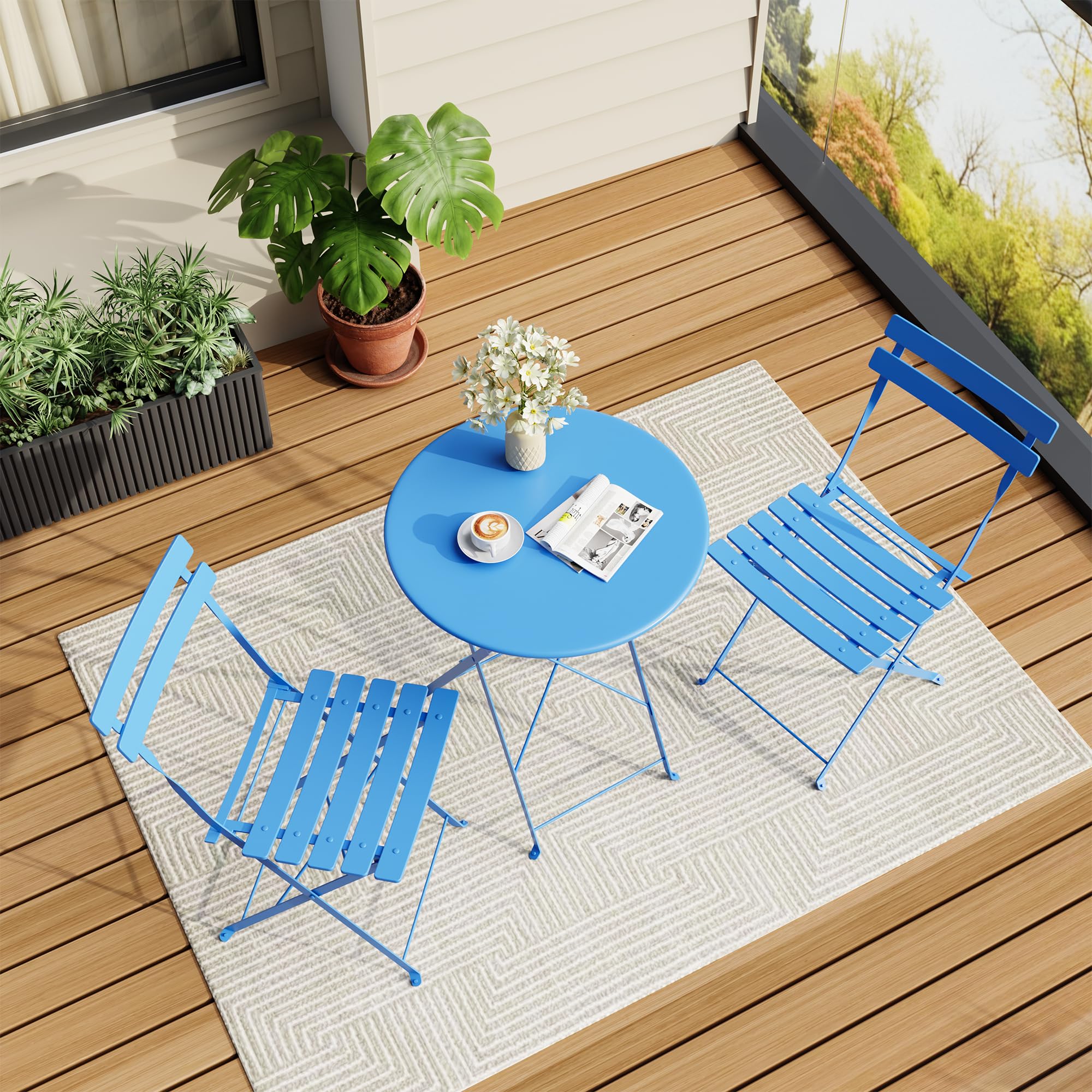 Snapklik.com : Bistro Table And Chairs Set Of 2, 3 Piece Outdoor/Indoor ...
