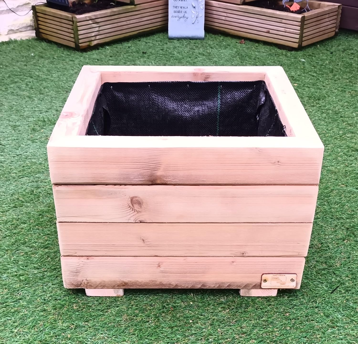 Bobs Garden 'n' Wood Stuff Willow Square Wooden Planter (60cm x 60cm x ...