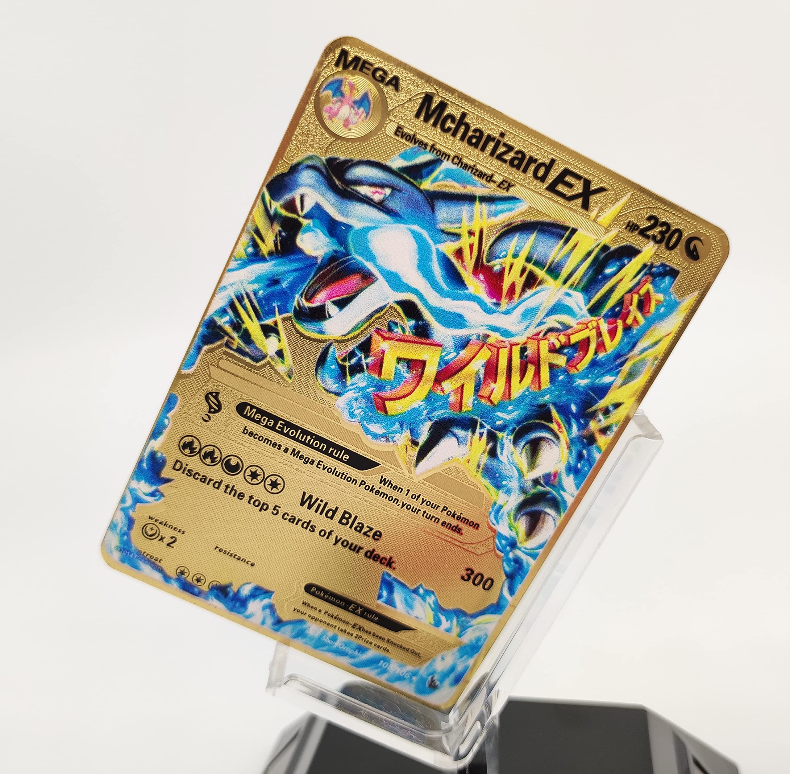 Buy Pokémon Charizard VMAX GX EX Promo Gold Metal Cards COLLECTABLES ...
