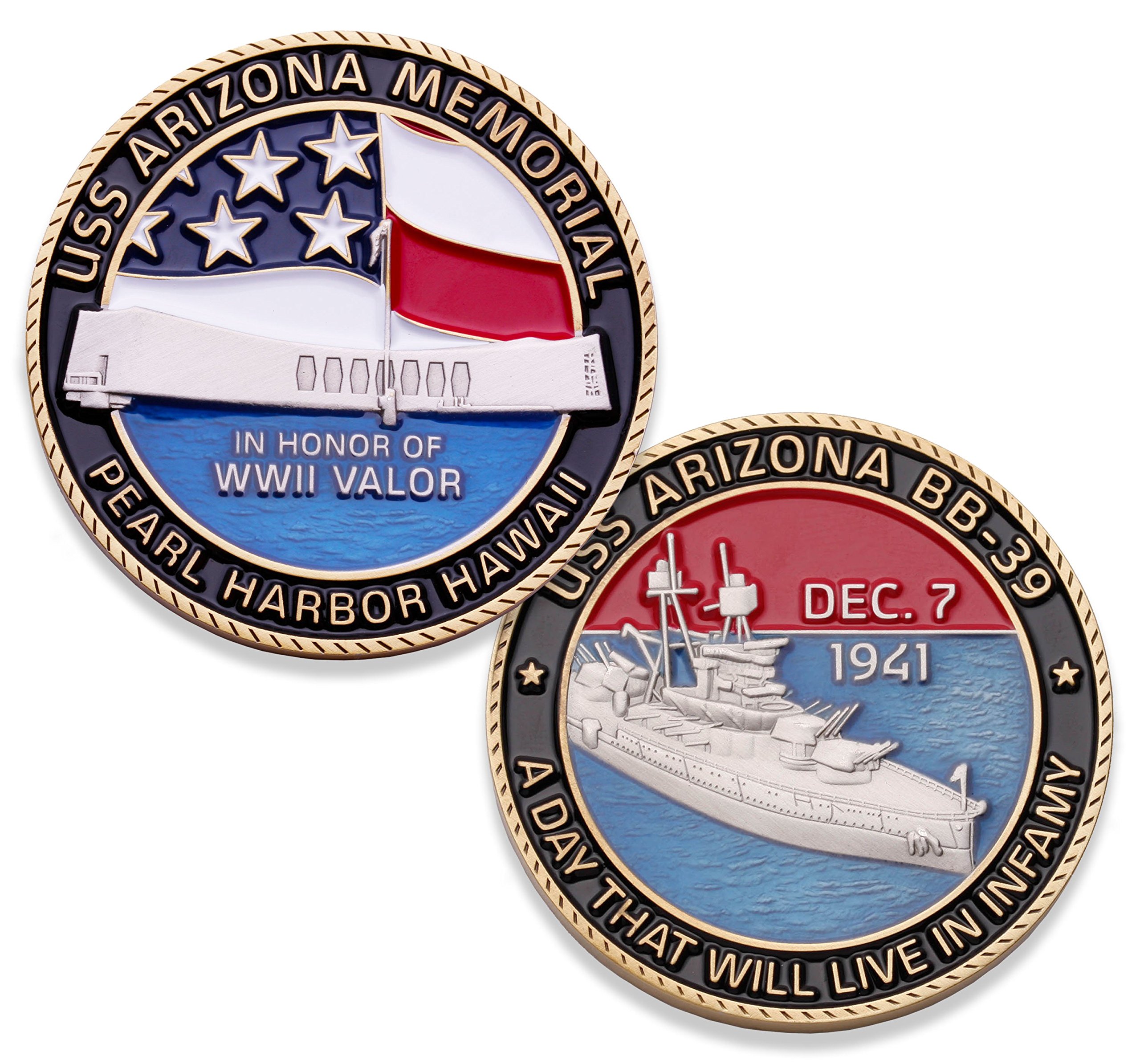 Amazon.com: USS Arizona Memorial Challenge Coin - Pearl Harbor Hawaii ...