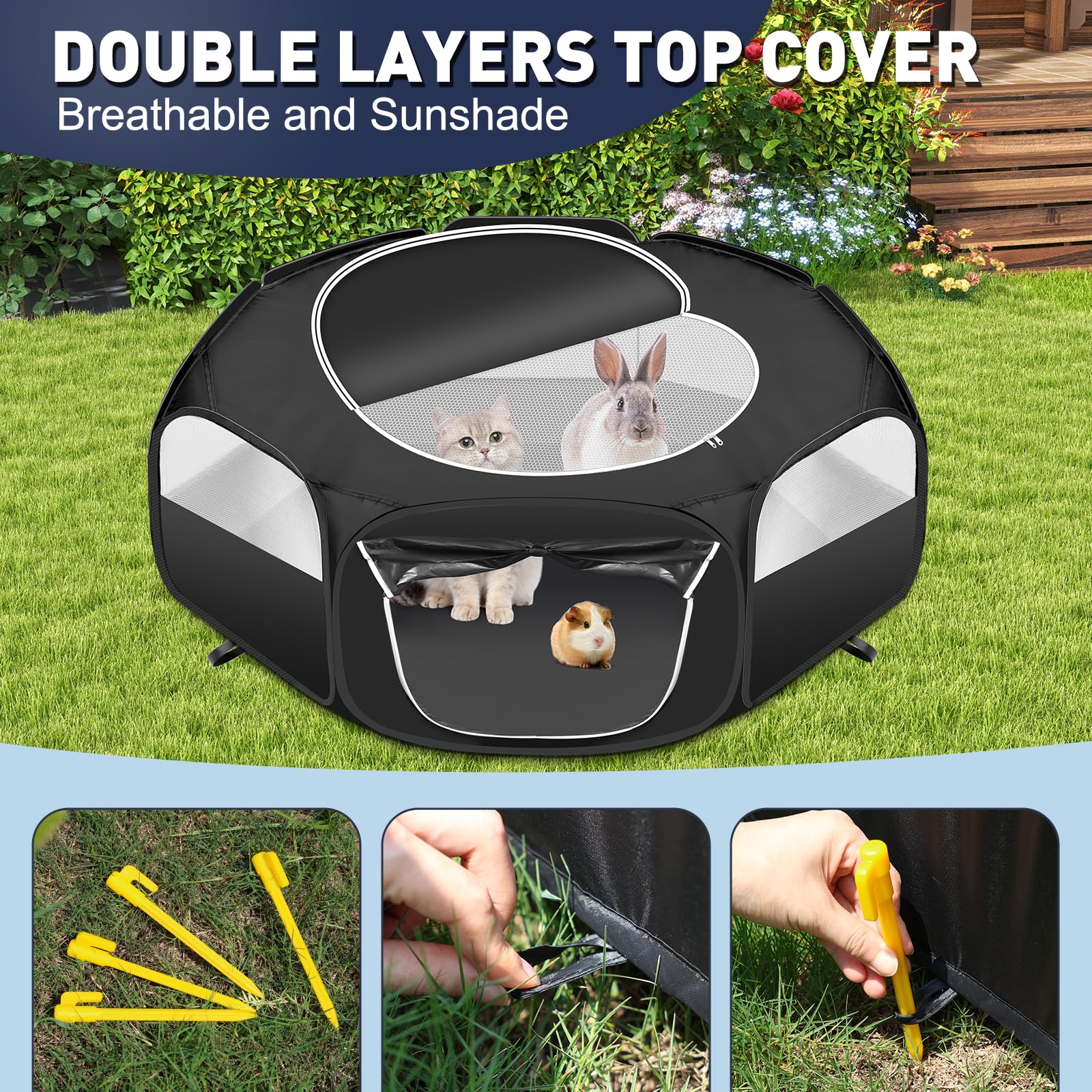 Snapklik.com : Portable Small Animals Playpen, Waterproof Guinea Pig ...