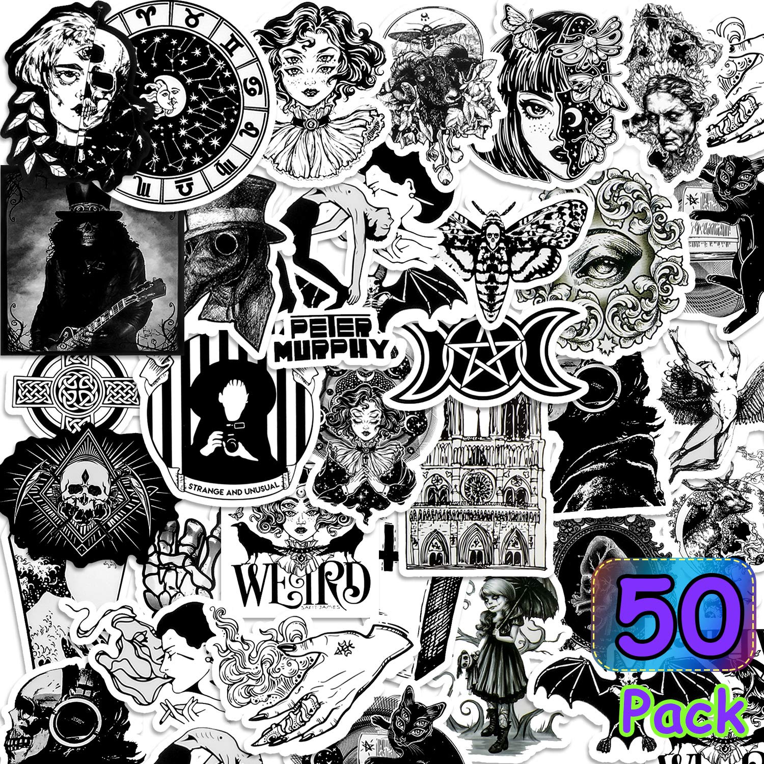 10 x Brand New Gothic Stickers Black and White Stickers Gothic ...