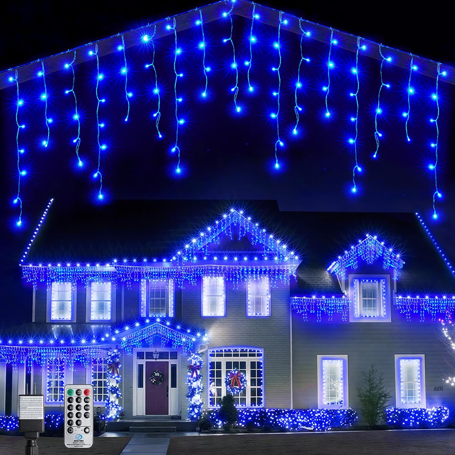 WBao Icicle Lights Outdoor, 432 LED 33FT Christmas Lights With 81 Drops ...
