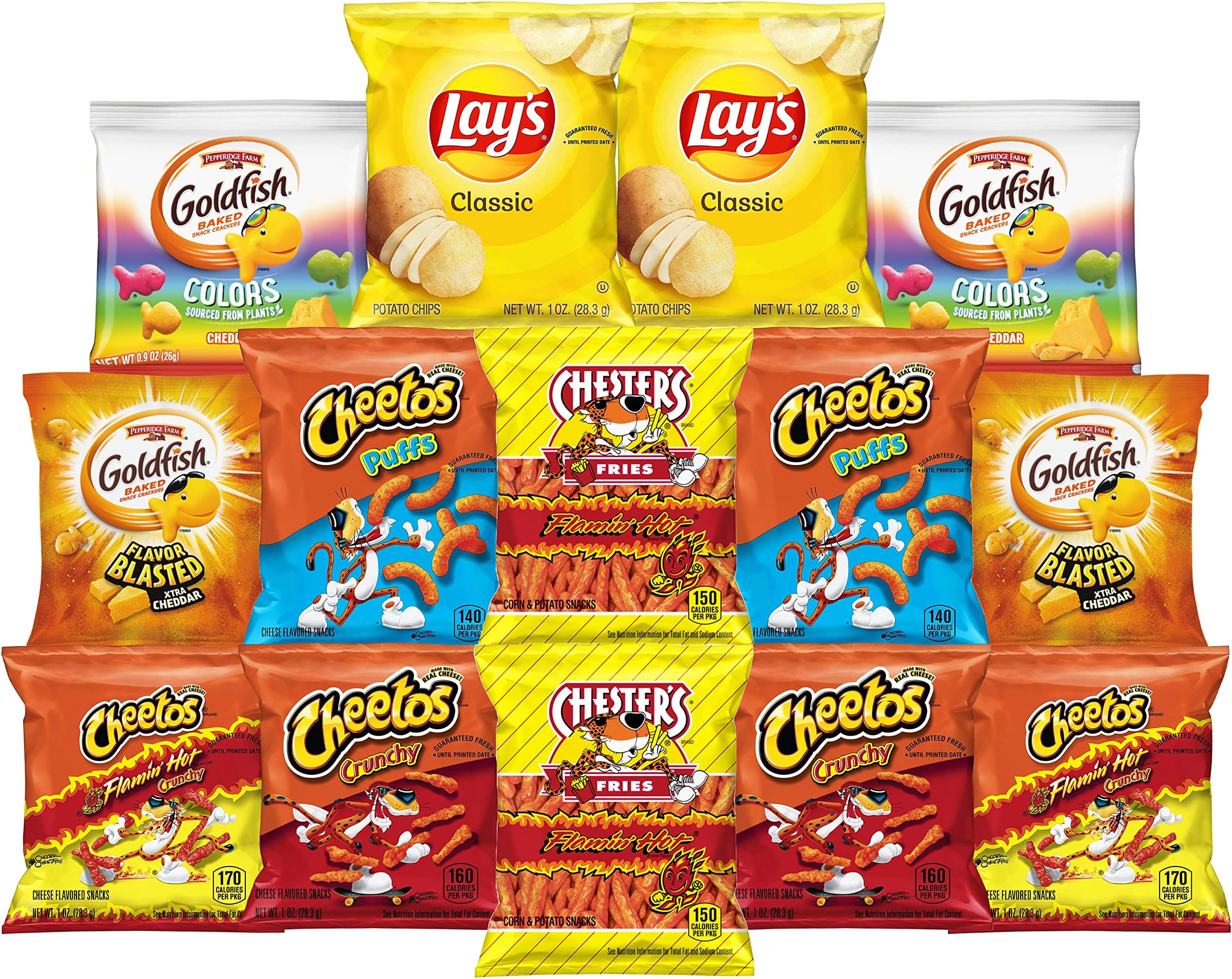 Amazon.com : VARIETY PACK - Hot Snacks Lays Chips, Cheetos Crunchy ...