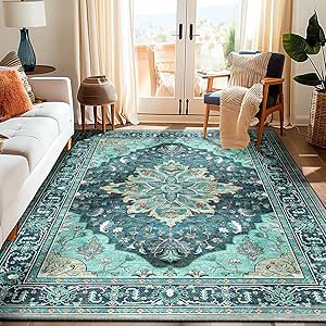 Amazon.com: RELEANY 6x9 Area Rugs 6x9, Washable Rug, Non-Slip, Rugs for ...