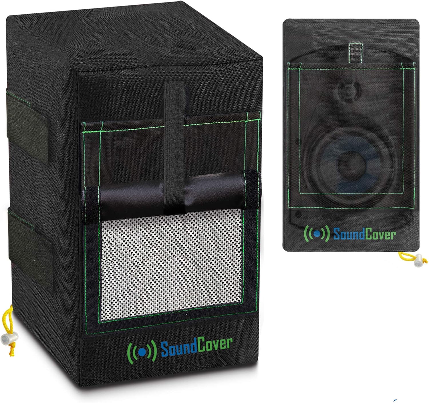 Two Black Waterproof 600D Outdoor Speaker Covers for C-Bracket Mounted ...