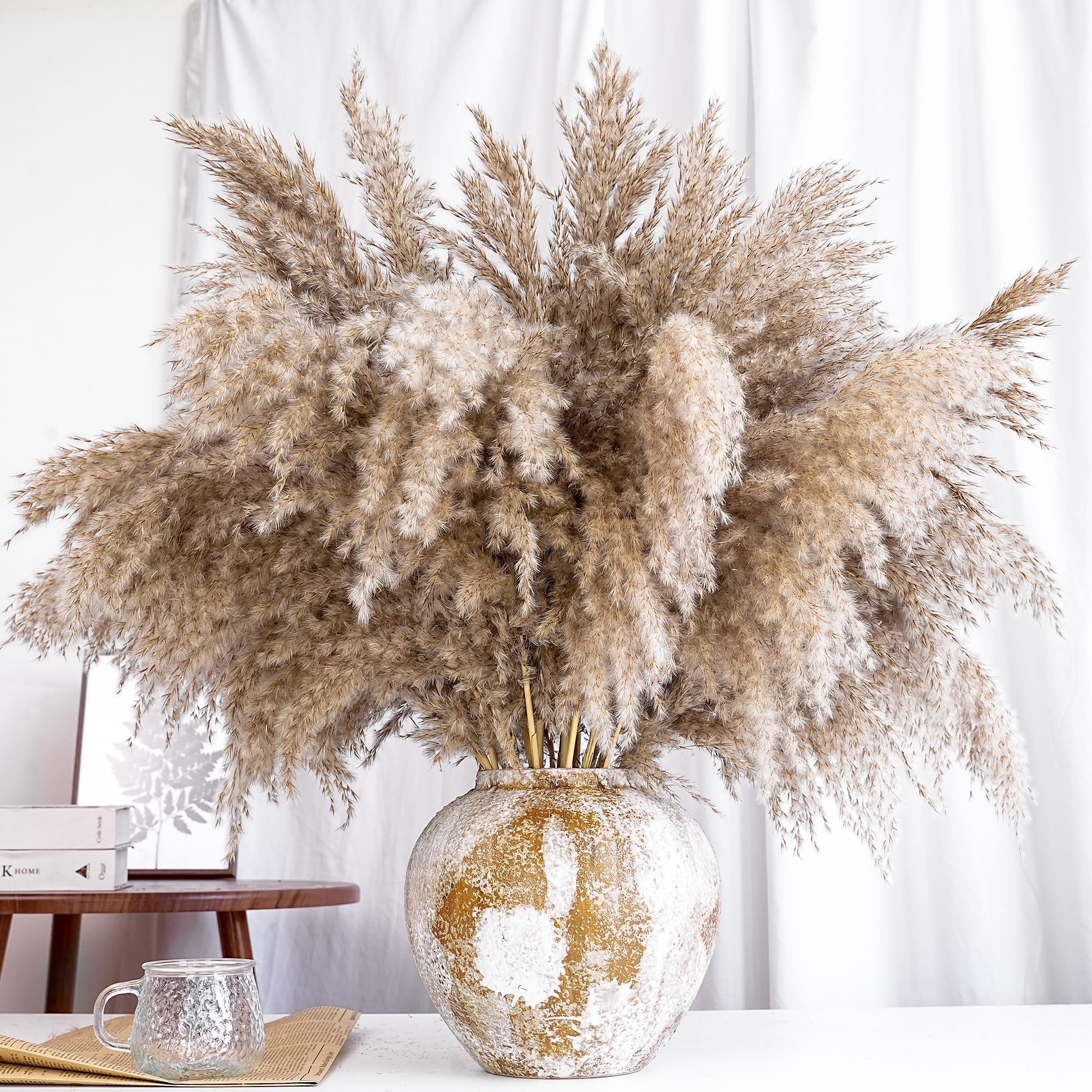 Amazon.com: 40 Inches Natural Dried Pampas Grass Tall – 10 Stems Tall ...