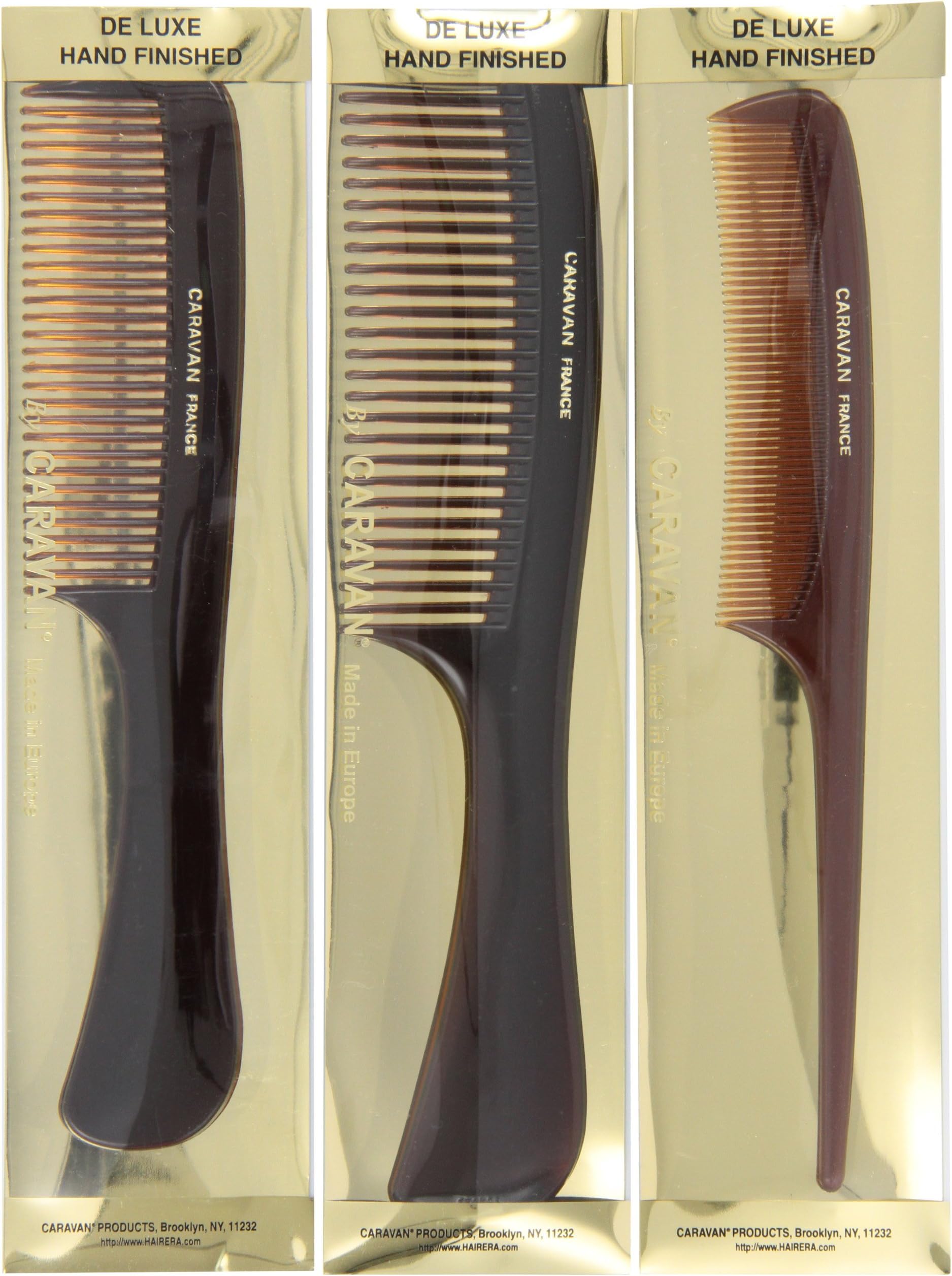 Amazon.com : Caravan Tortoise Set of 3 Shell Combs : Hair Combs ...