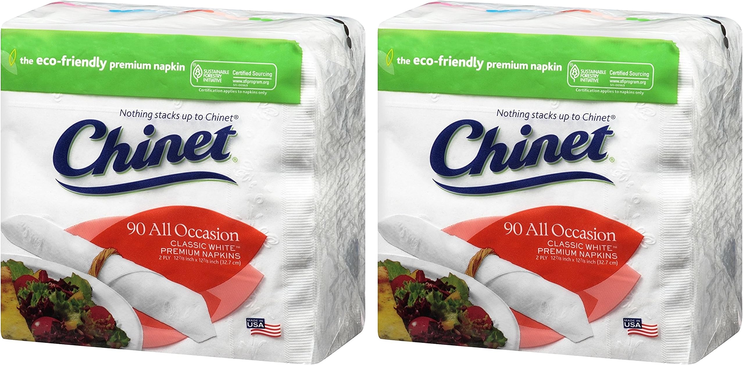 Amazon.com: Chinet Classic White 2-Ply Napkins, 90 Count - Pack of 2 ...