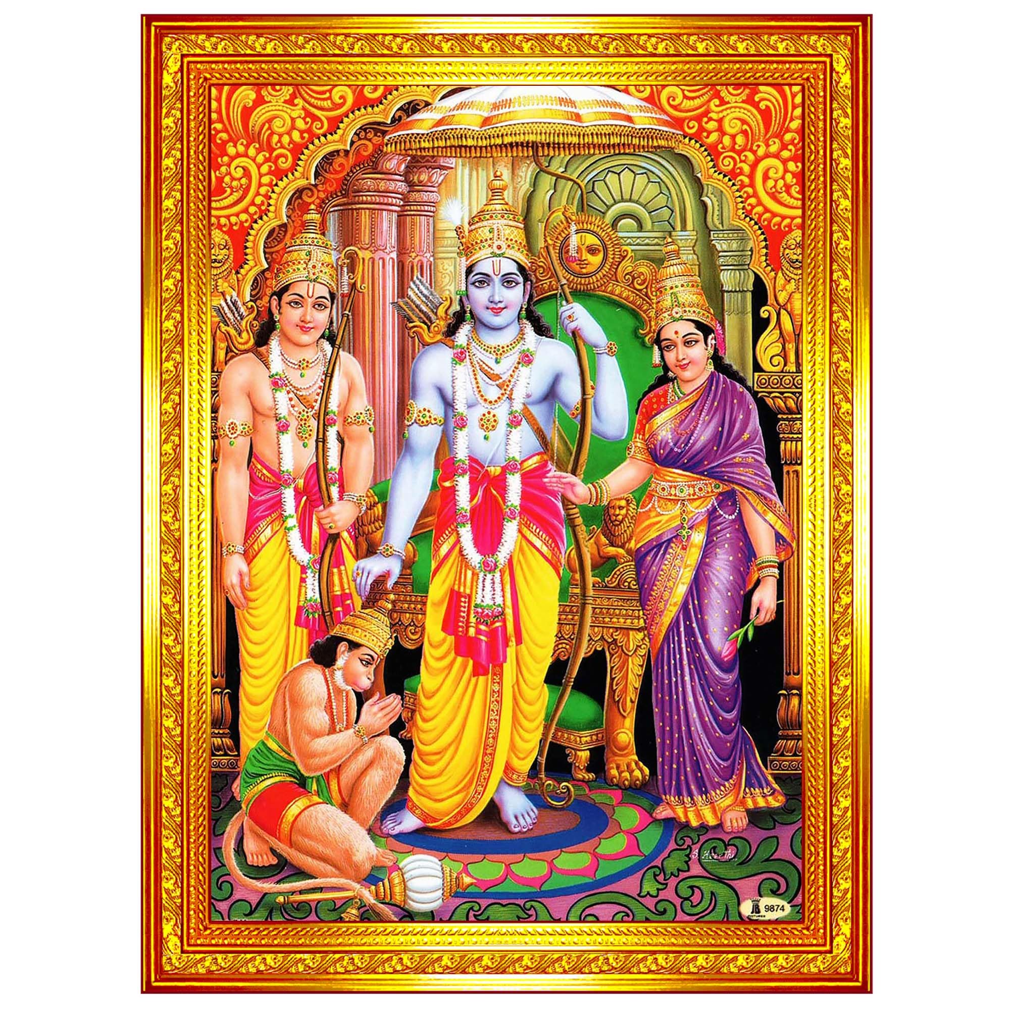 Buy Pavan Photo Laminations, Bhagwan Sri Ram Ji Darbar Sita Rama Laxman ...