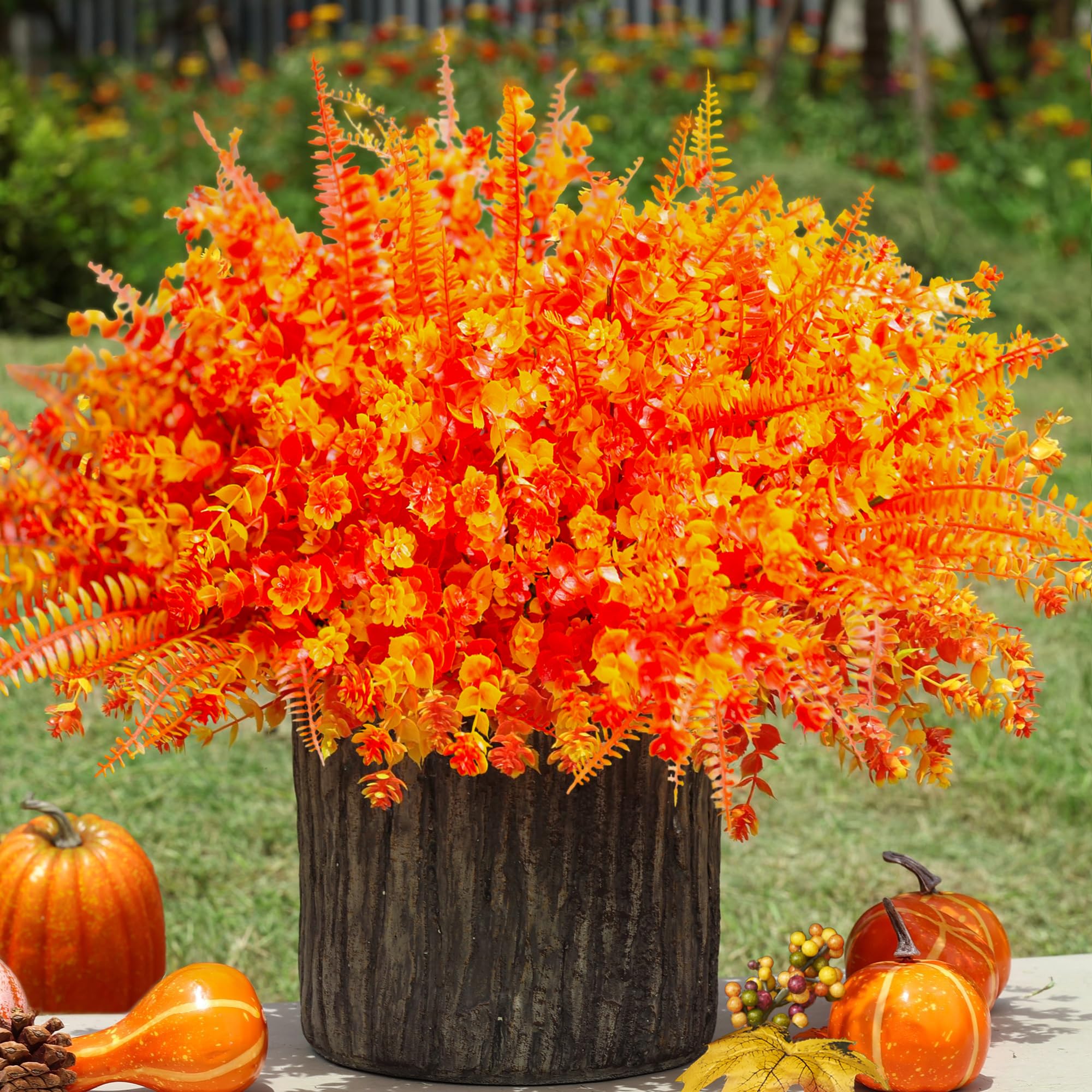 Amazon.com: Ivydale Artificial Fake Fall Mums Flowers Plants for ...