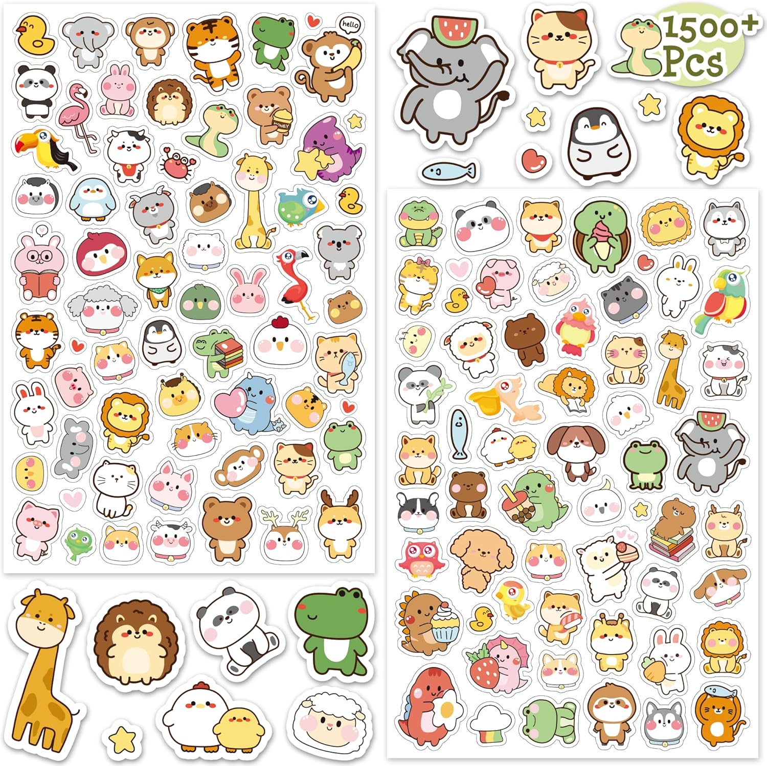 Amazon.com: LINAYE 24 Sheets Cute Kawaii Stickers Pack - 1500PCS ...