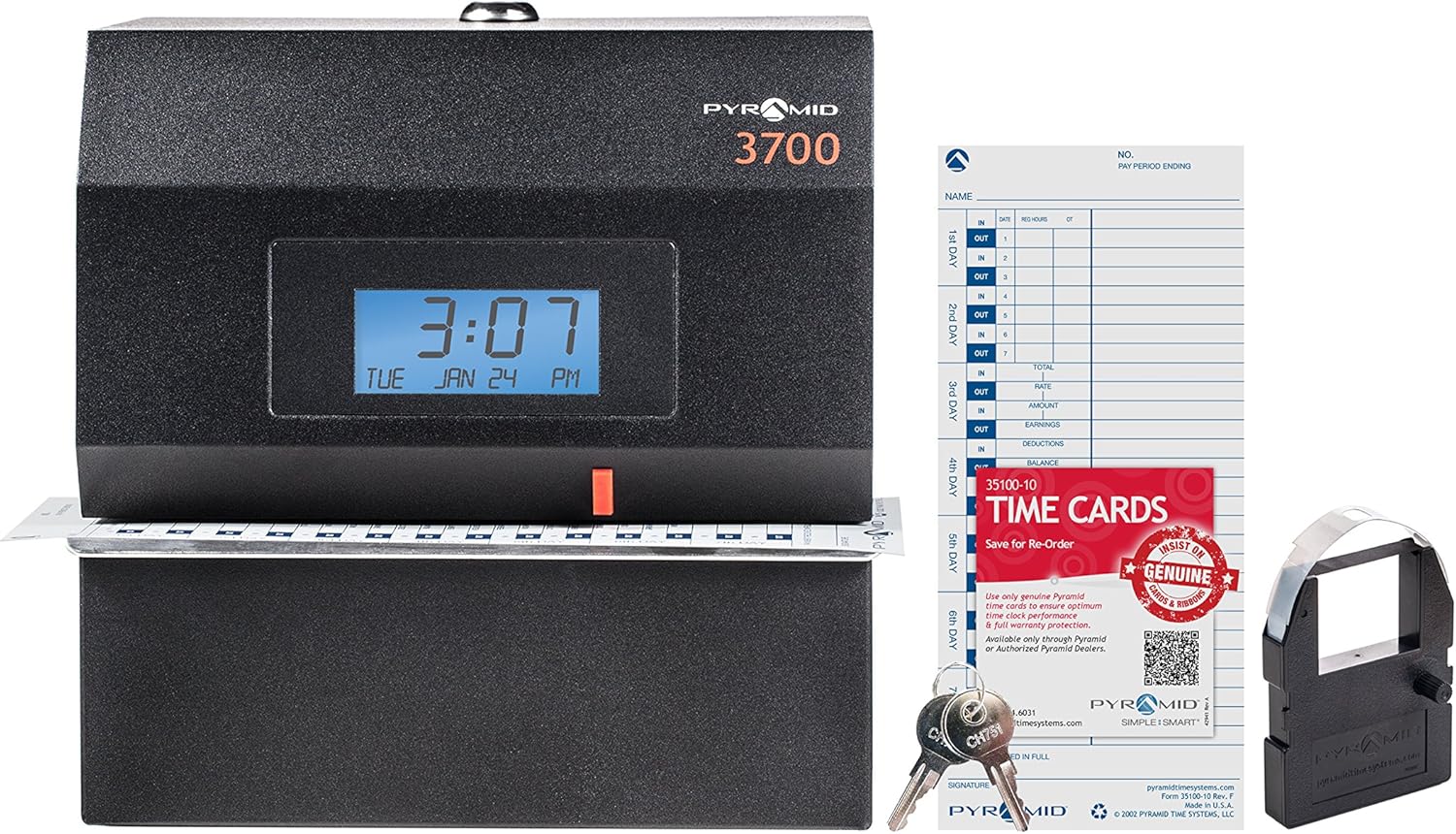 Pyramid Time Systems Heavy Duty Time Clock Document and Job Recorder ...