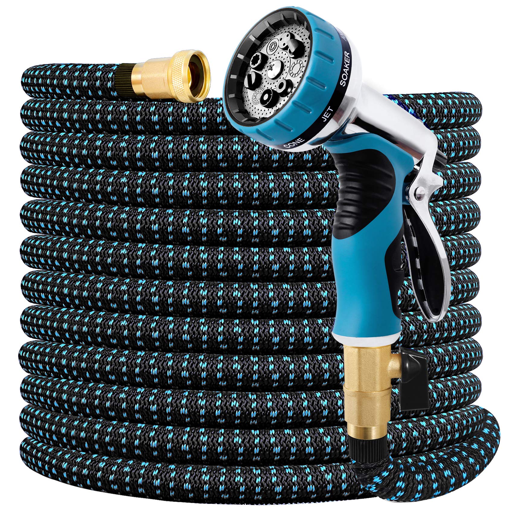 Buy Expandable Garden Hose 100 FT Water Hose with 9 Function Nozzle and ...