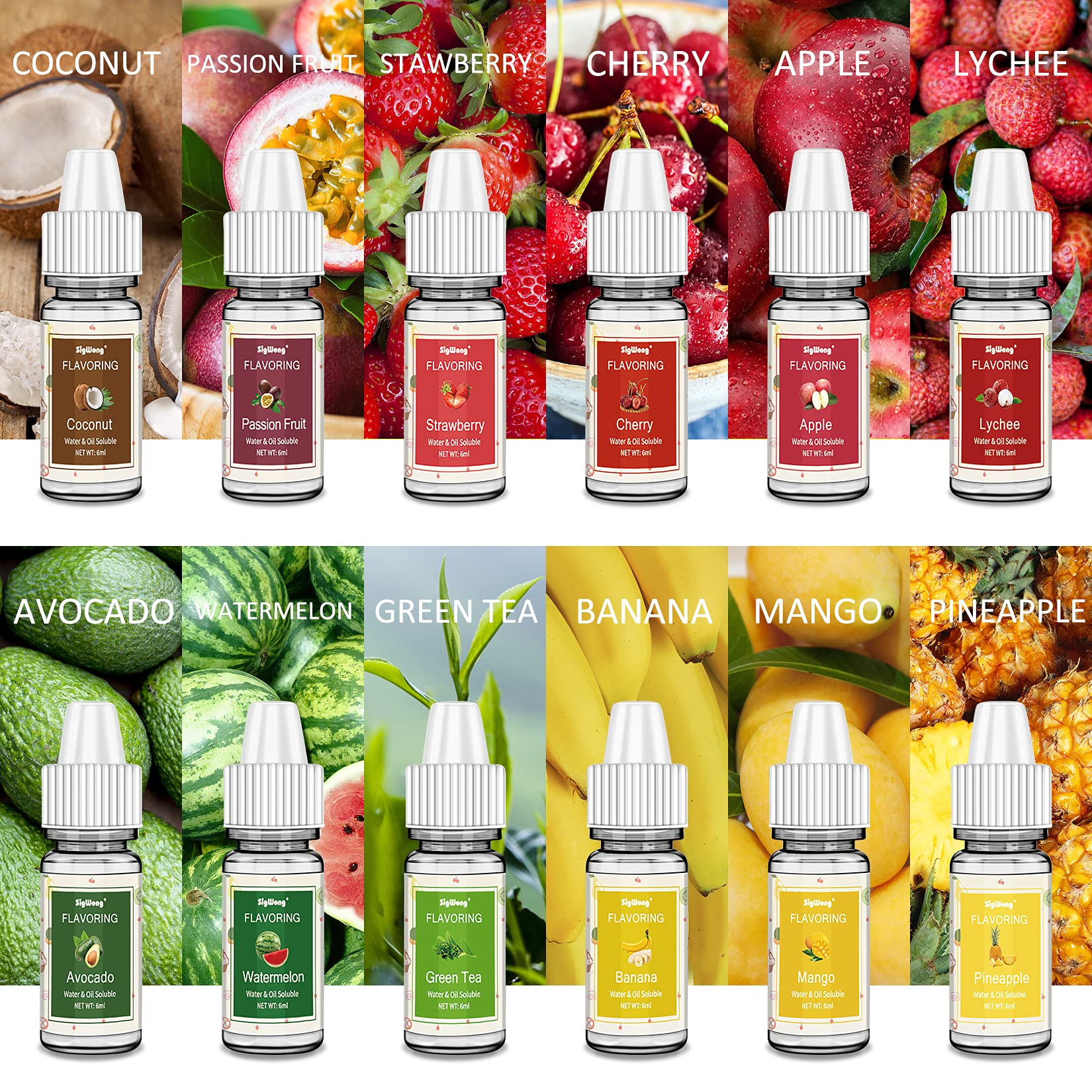 Snapklik.com : Food Flavoring Oil, 24 Liquid Lip Gloss Flavoring Oil ...