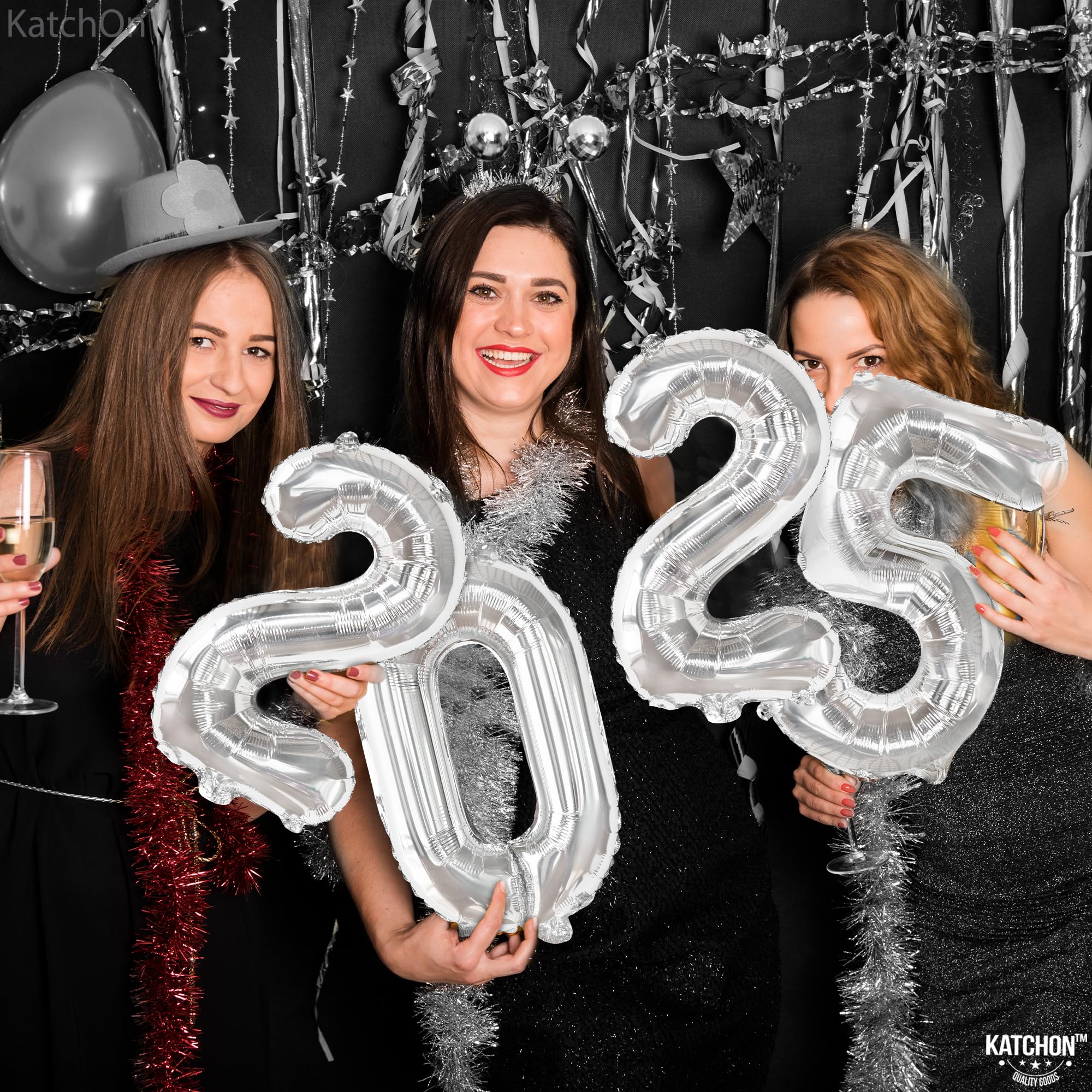 Snapklik.com : Silver 2025 Balloons New Year - 16 Inch Happy New Years ...