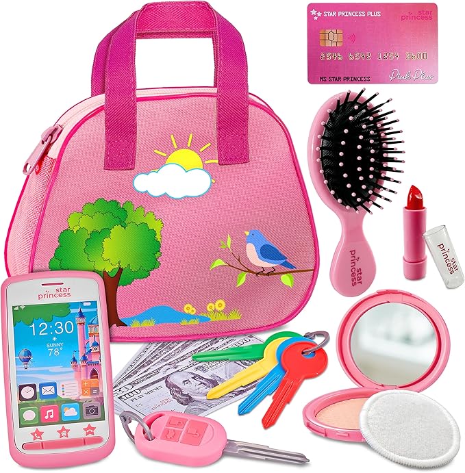Amazon.com: Toddler Play Purse for Kids with Accessories, Toys for ...