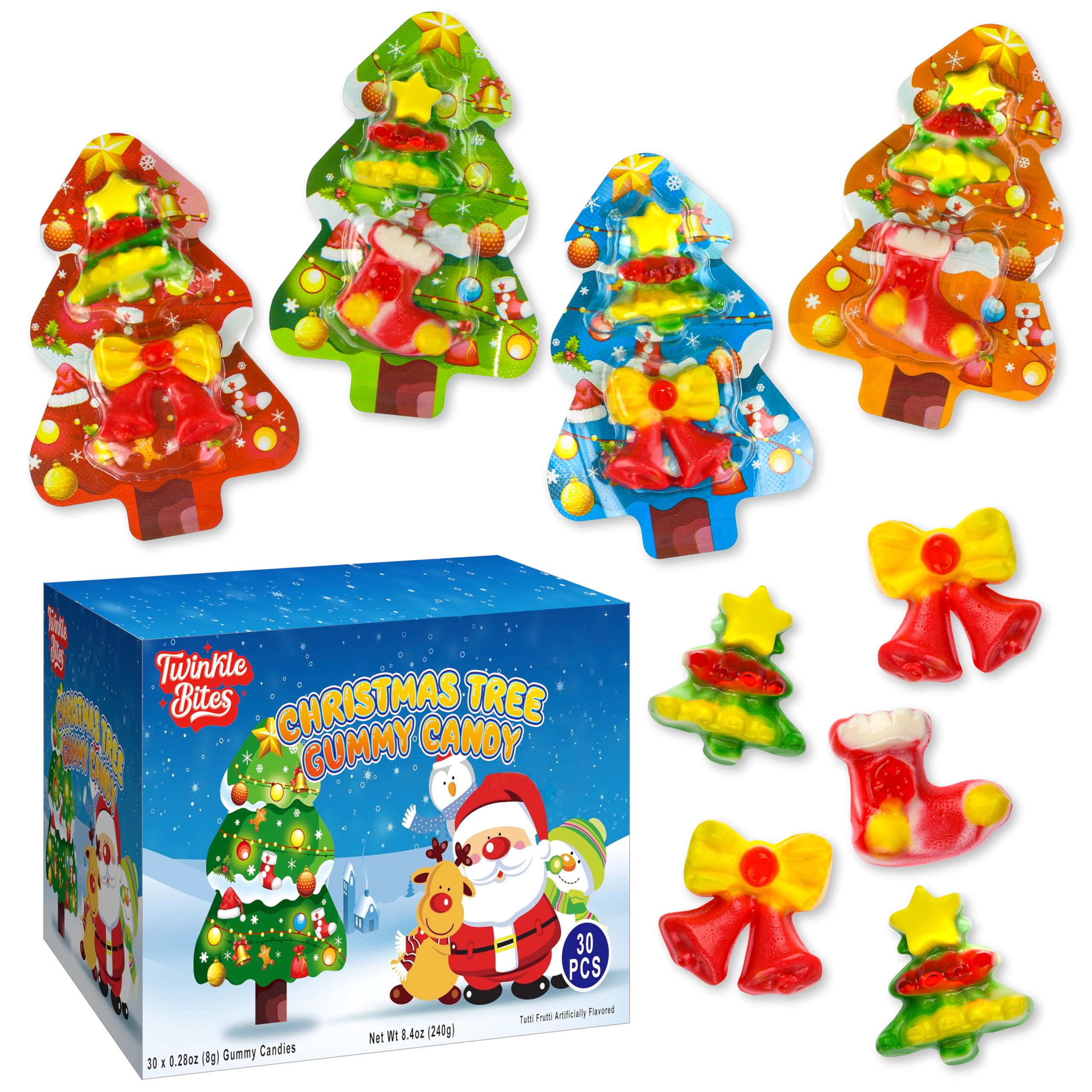 Amazon.com : 30 Pack Christmas Gummy Candy - Christmas Holiday Themed ...