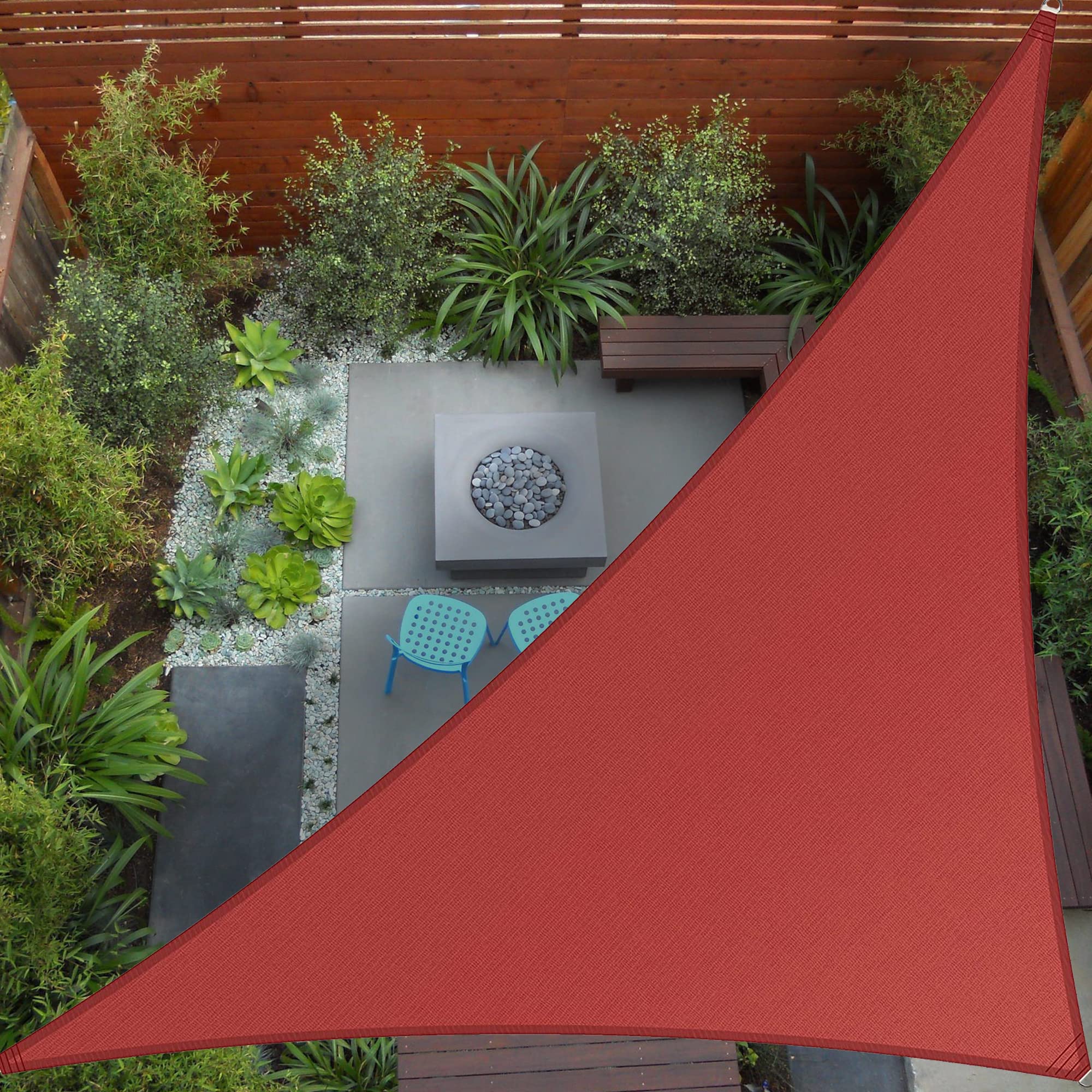 Amazon.com : Palace World 5' x 5' x 7.1' Right Triangle Red Sun Shade ...