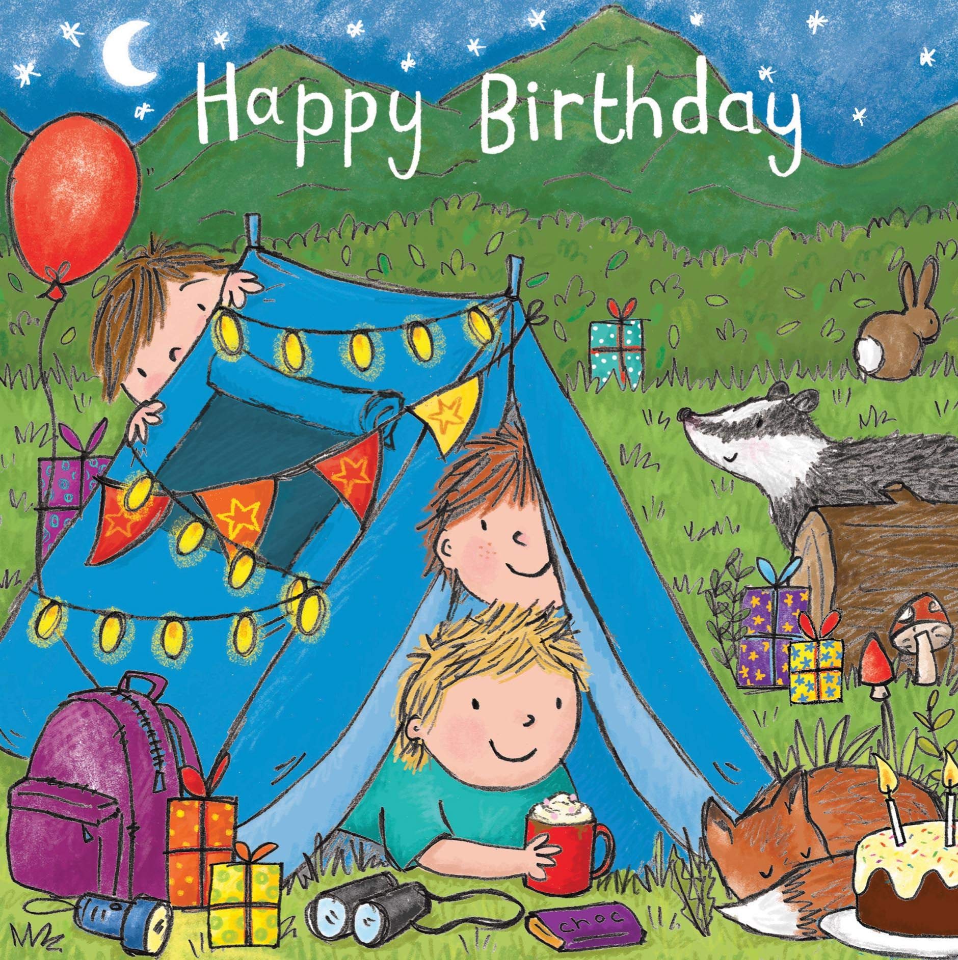 Buy Twizler Happy Birthday Card With Camping Boys Birthday Card