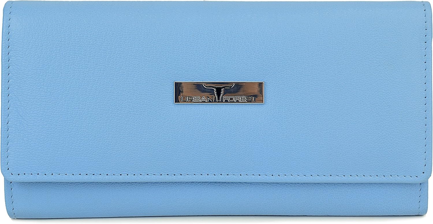 Amazon.com: Urban Forest Natalie SkyBlue Leather Wallet for Women ...