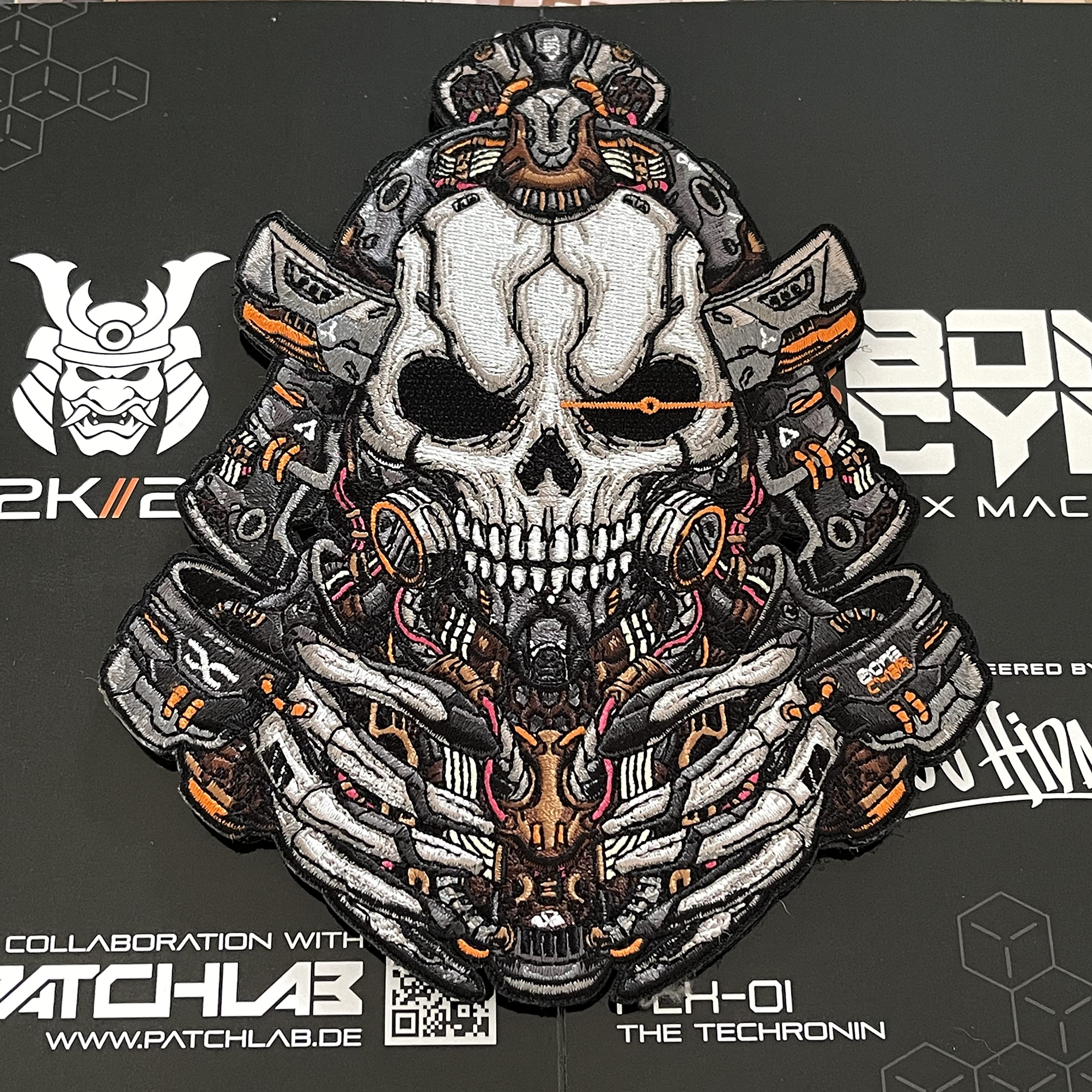 Amazon.com: Bone CYBR - Skull Mecha Cyber Embroidery Patch #2 Ronin ...