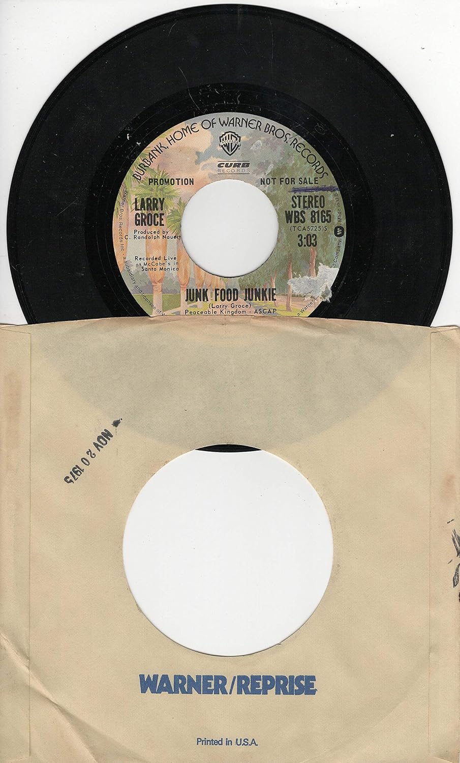 Larry Groce - Larry Groce: Junk Food Junkie (3:03 Stereo Version) B/w ...