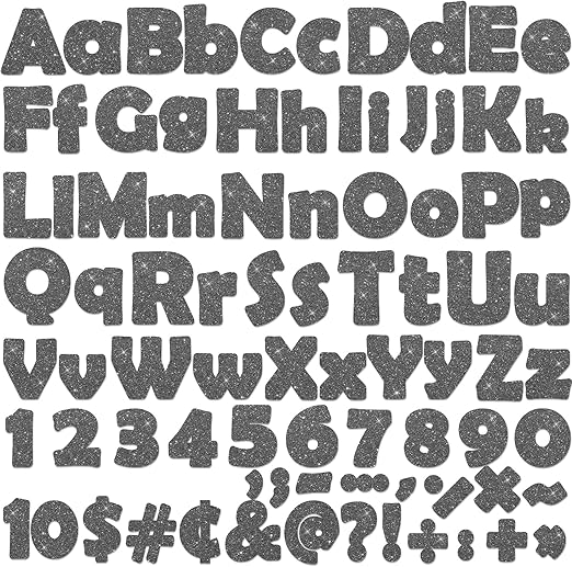 Amazon.com: Qyeahkj 260Pcs Glitter Black Bulletin Board Letters for ...