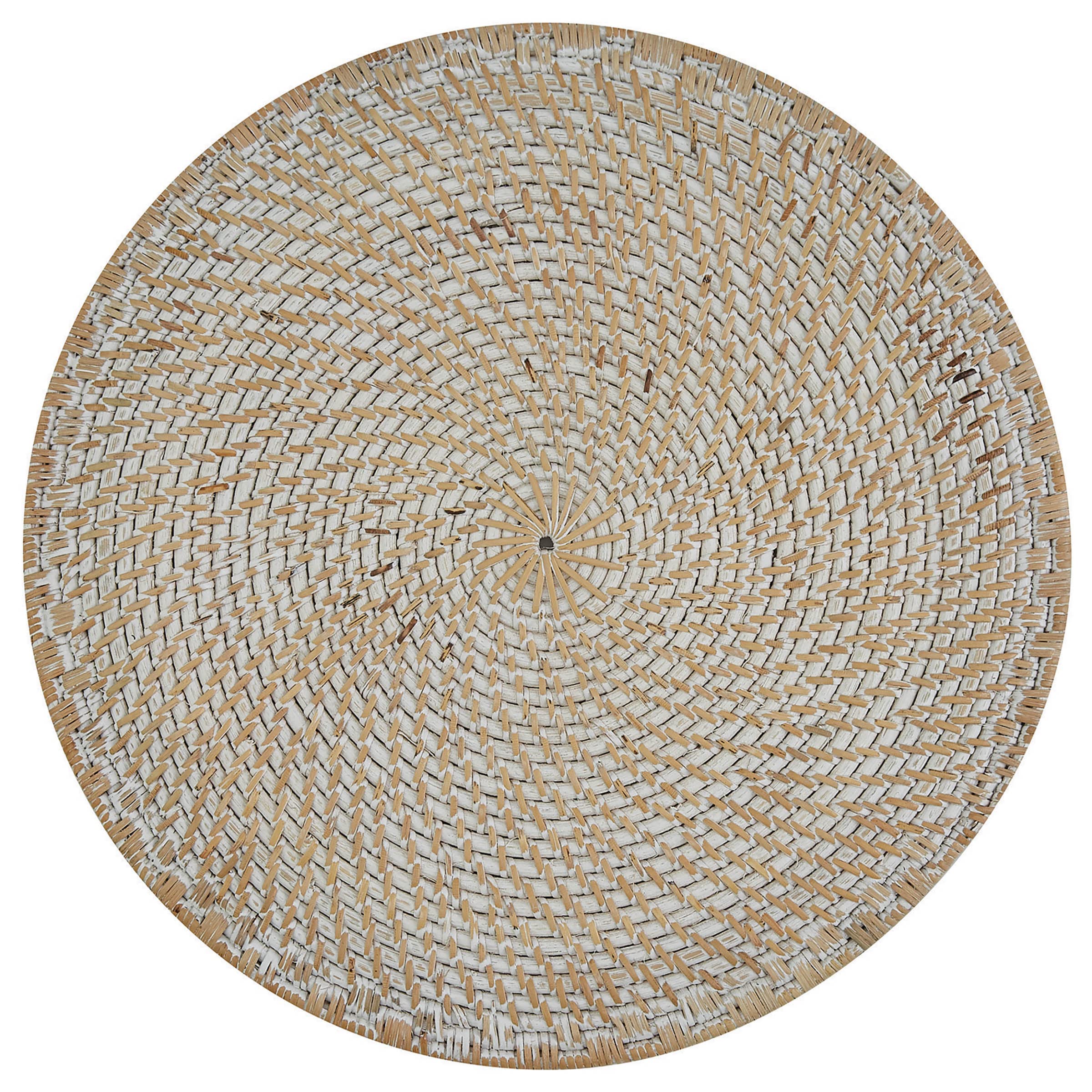 Amazon.com | Split P White Rattan Charger Set of 4: Charger Plates
