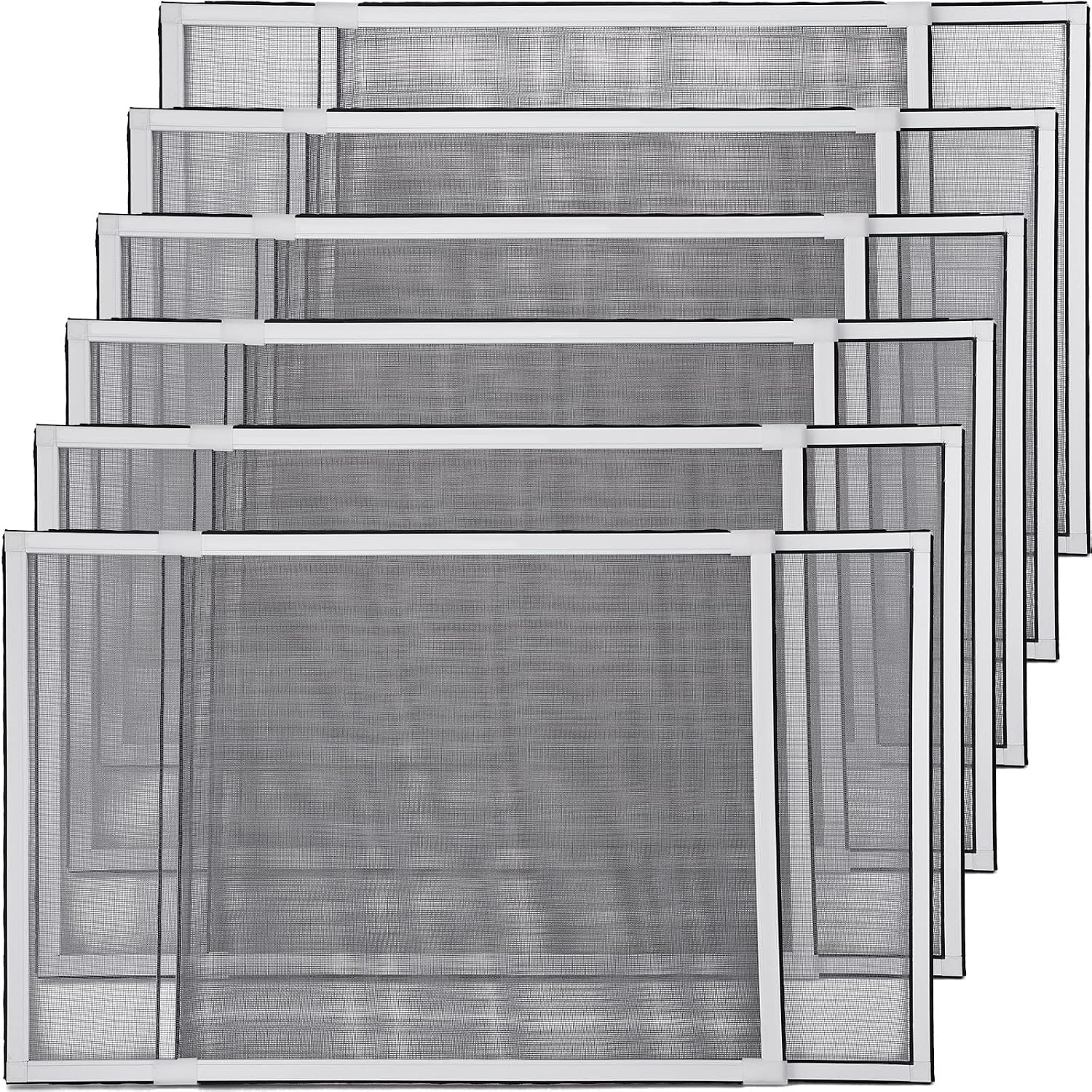 Treela 6 Pack Expandable Adjustable Window Screen (20" H x 28"-54" W ...