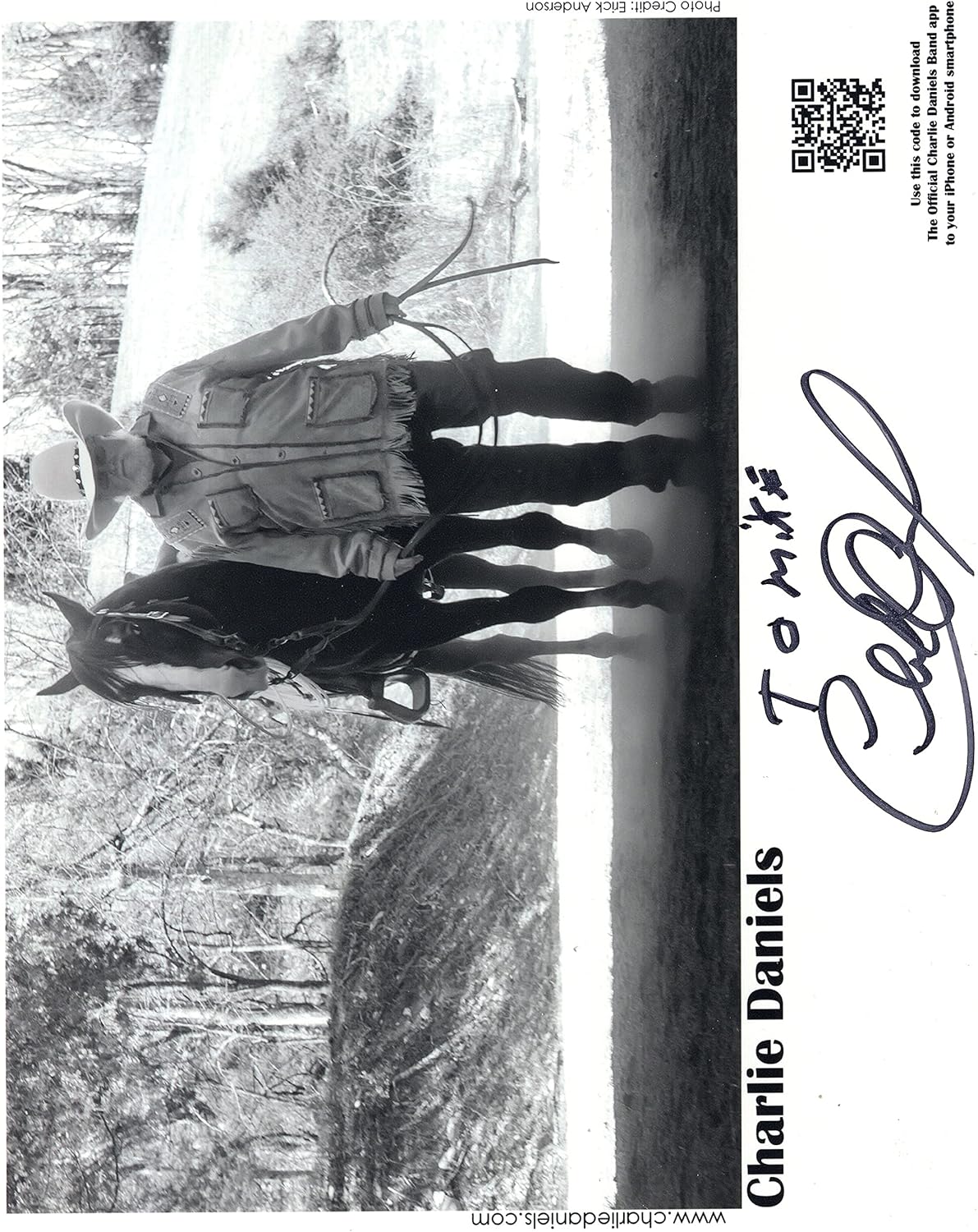 CHARLIE DANIELS AUTOGRAPHED 8x10 PHOTO+COA SIGNED TO MIKE at Amazon's ...