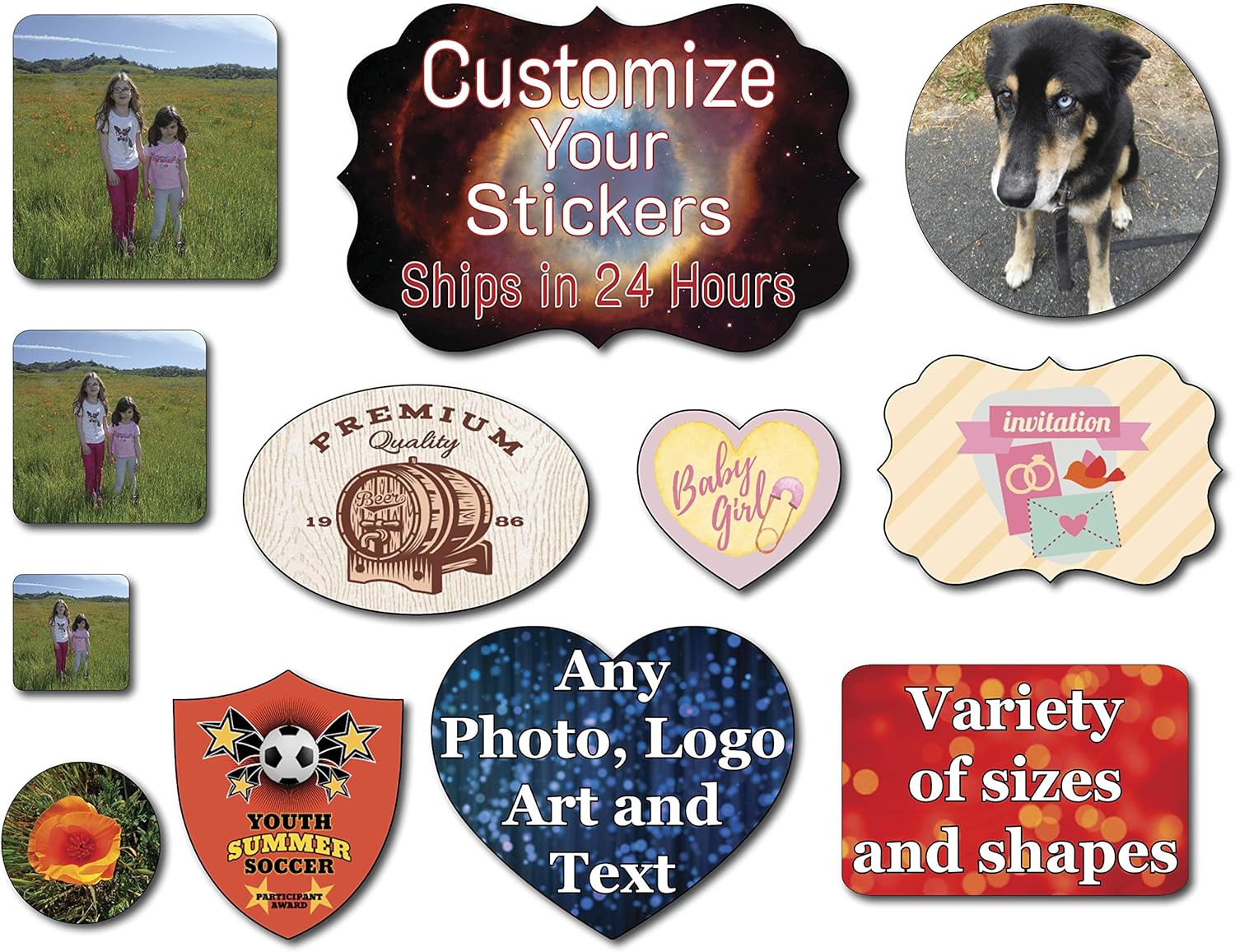 Amazon.com : 60, 2"x3" Fancy-Frame, Custom Stickers Labels. Add Logo ...