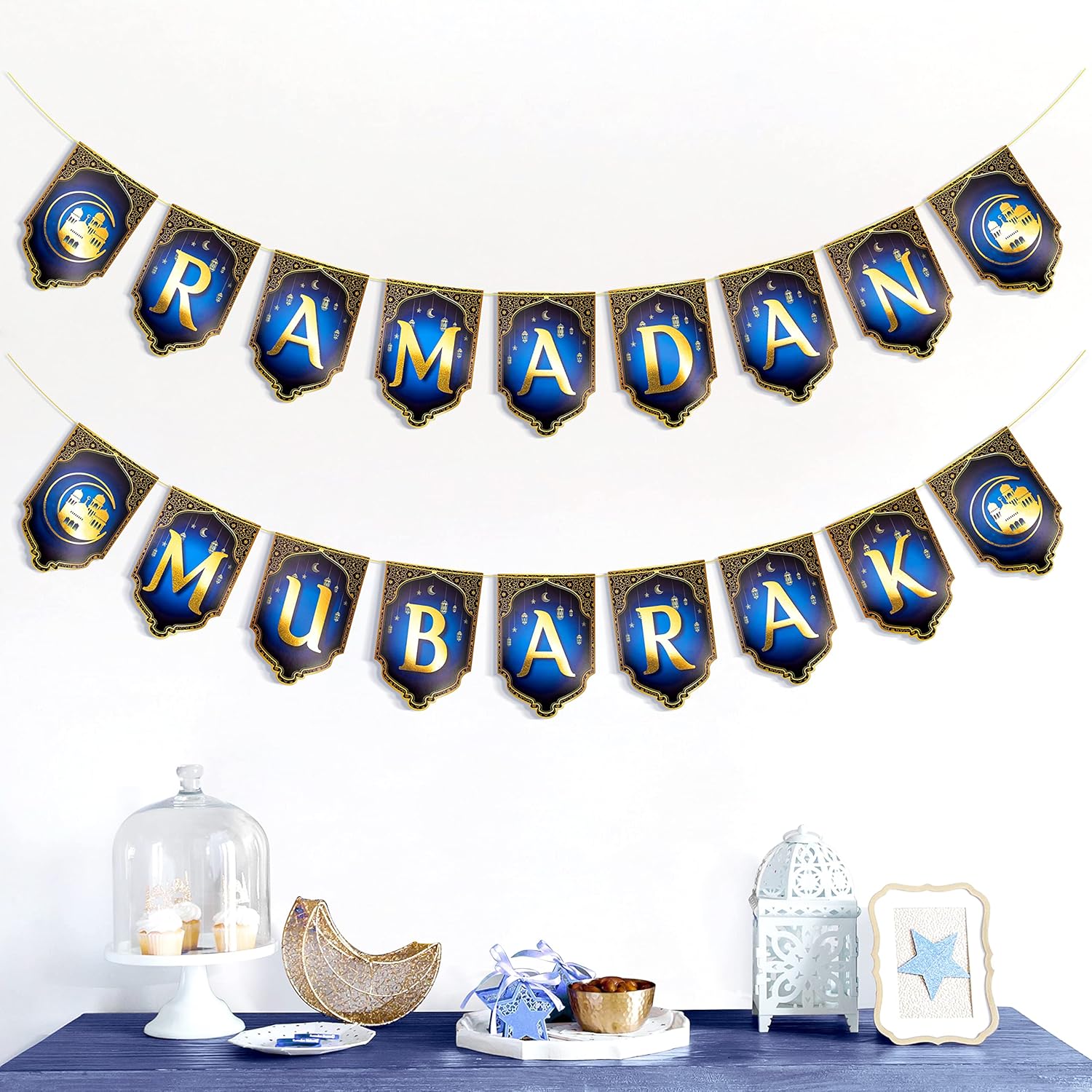 Amazon.com: Decor365 Glitter Ramadan Mubabak Banner EID Party ...