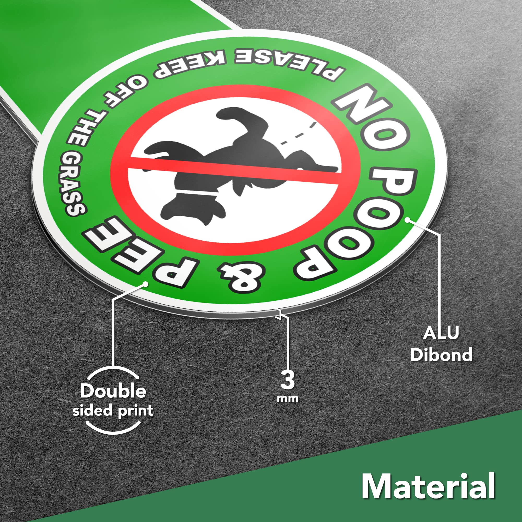 Snapklik.com : No Dog Poop Signs For Yard Durable 4mm - 2 Pack 12x6 ...