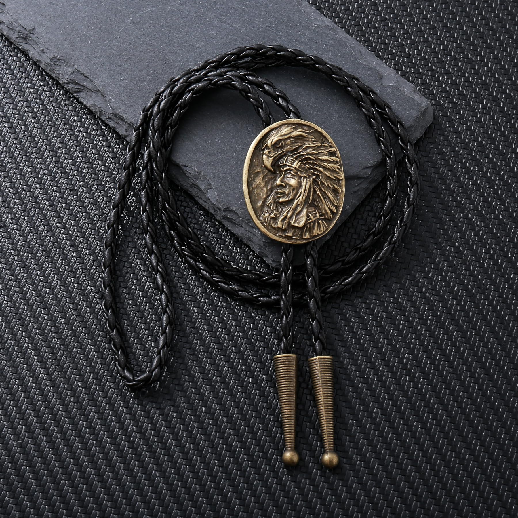 Snapklik.com : Indian Bolo Tie Vintage Gold Bolo Ties Native American ...