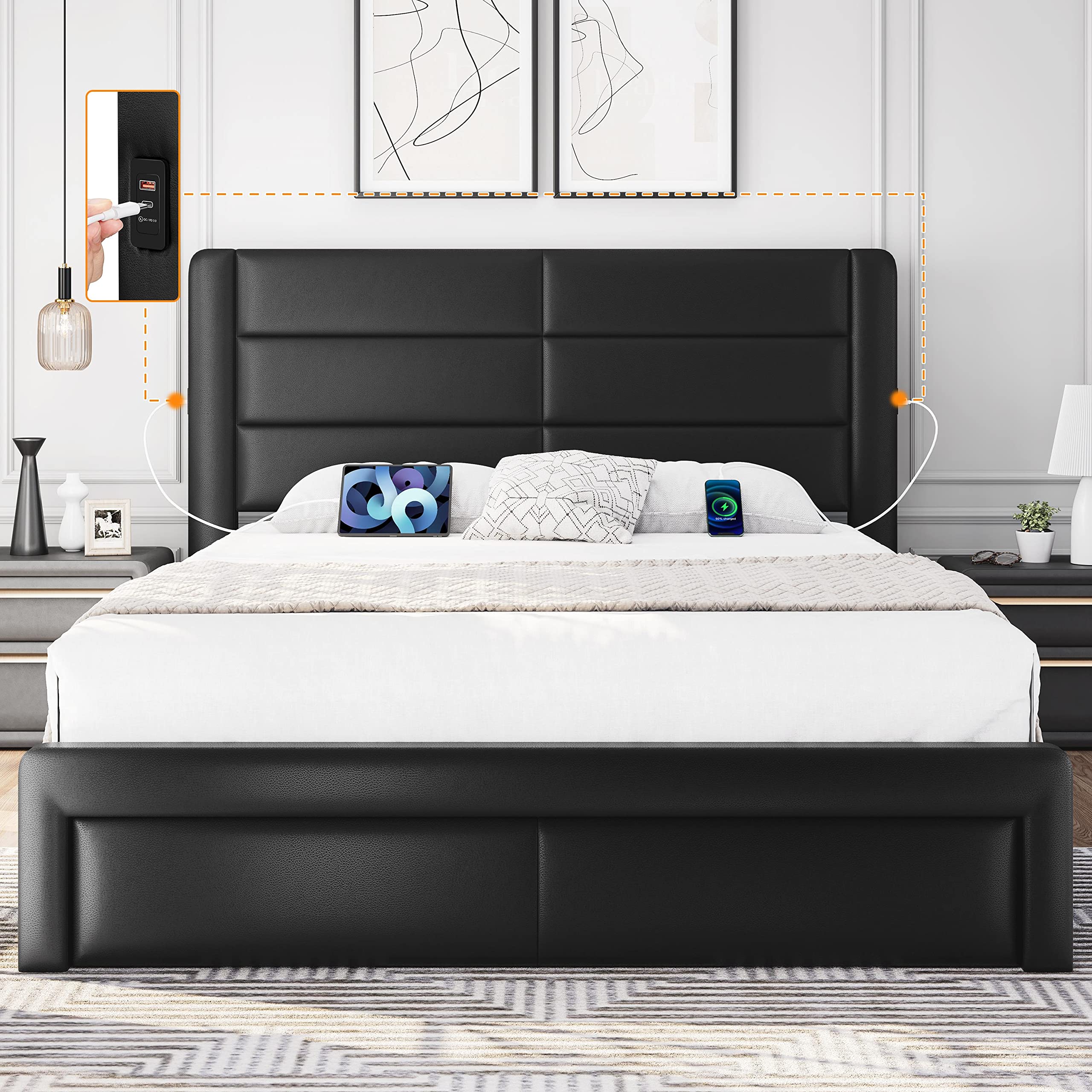 Snapklik.com : Yaheetech Full Size Bed Frame