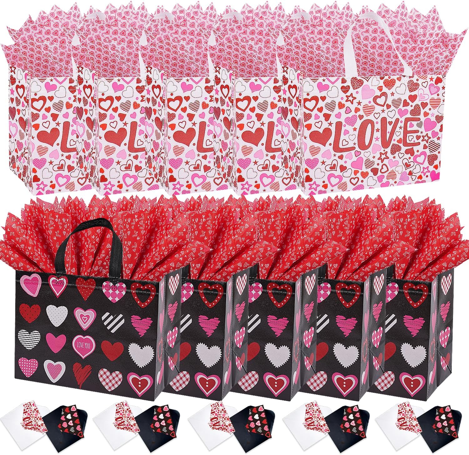 Amazon.com: Jaywayang 10PCS 12.6" Valentines Gift Bags With Tissue ...