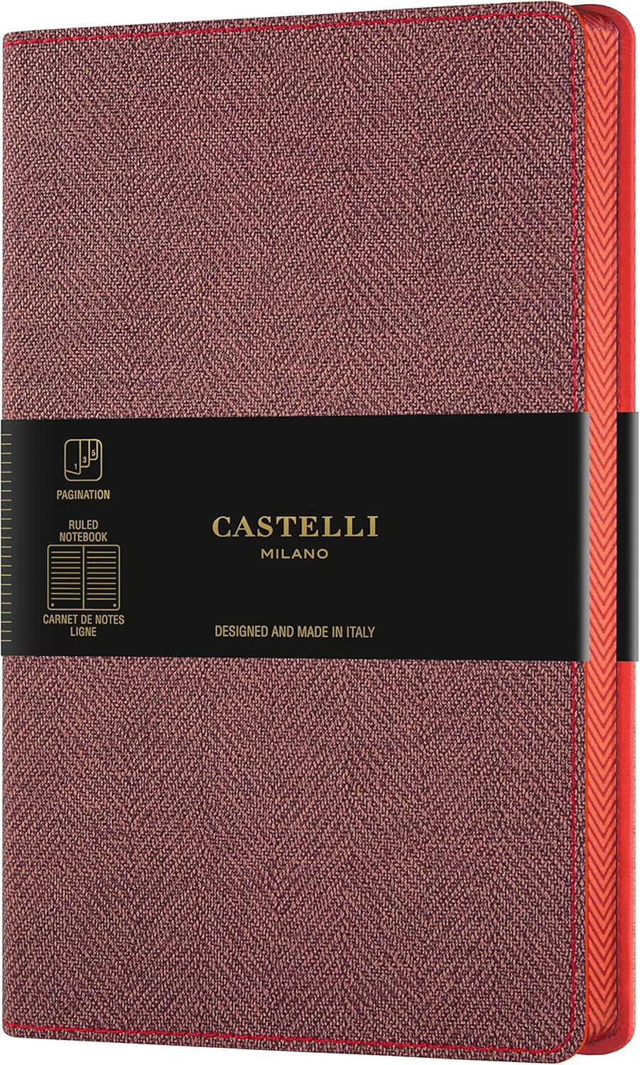 Castelli Milano Harris Maple Red Notebook 13x21 cm Stripe Flexible ...