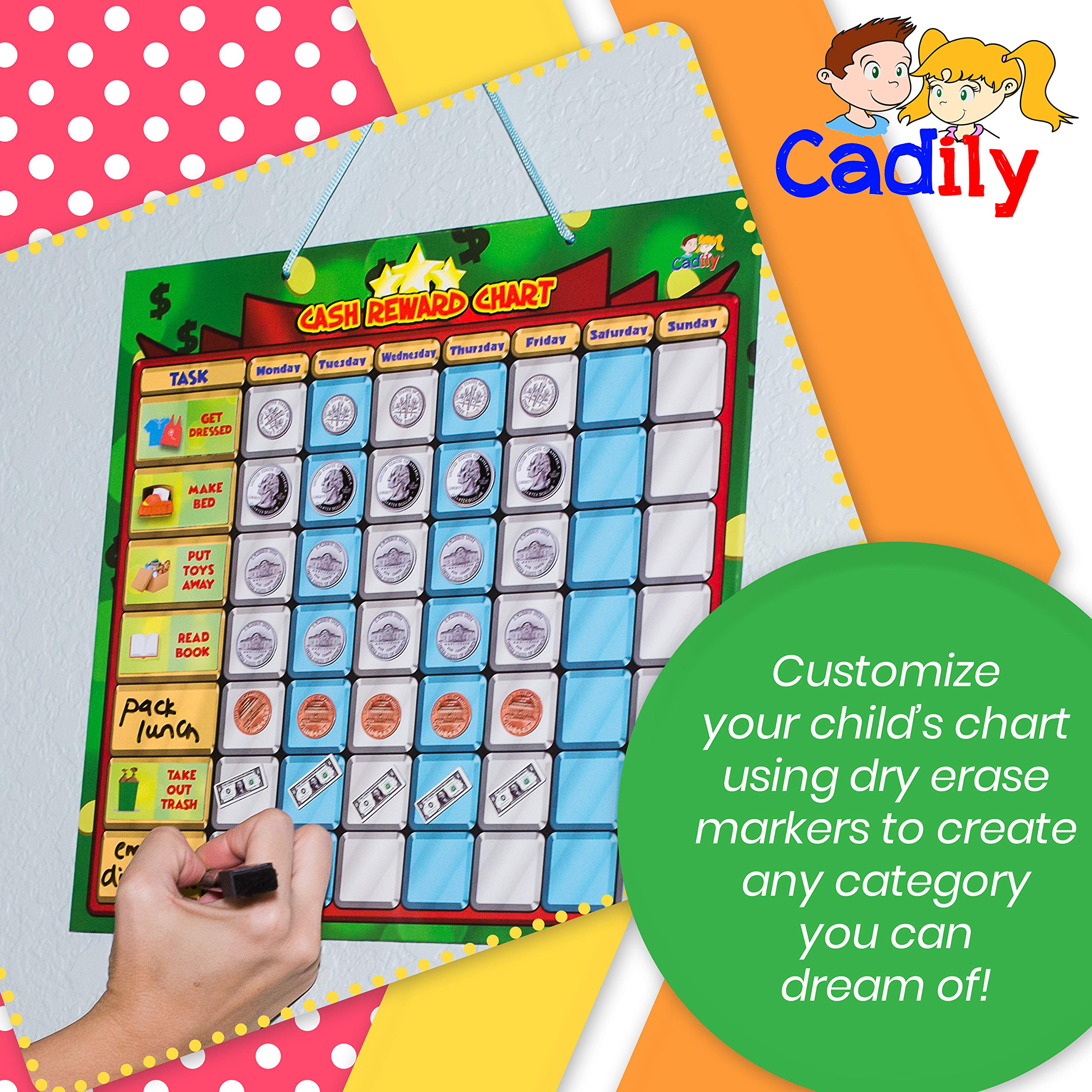 Cadily Reward Chart For Kids Weekly Chore Chart For Kids Magnetic