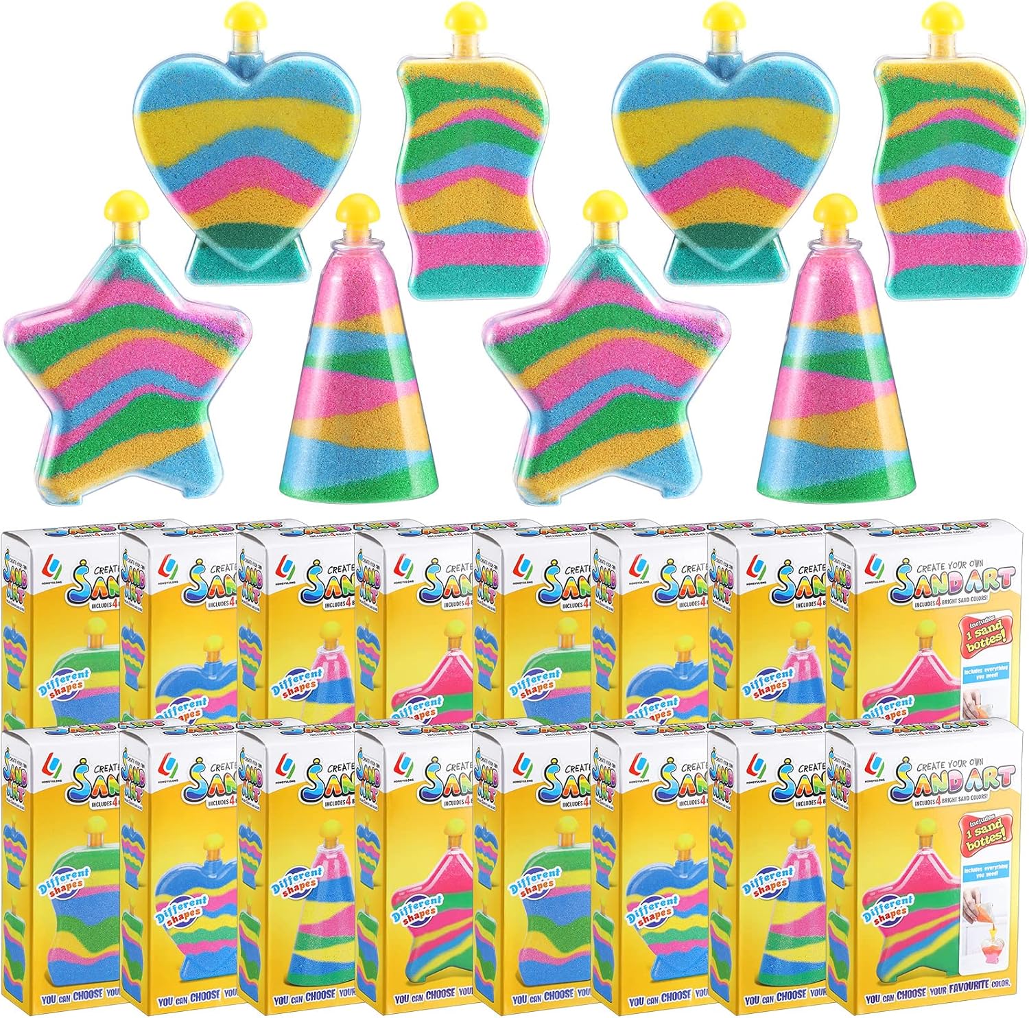 Amazon.com: 24 Set Kids Sand Art Activity Kit Create Your Own Sand Art ...
