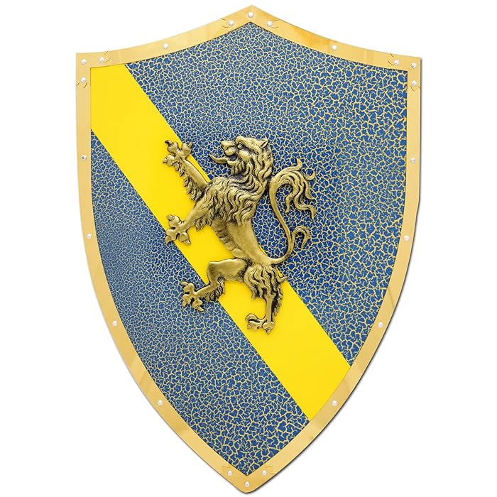 Medieval Warrior – Nobel Knight Rampant Lion Gallant Shield w/ Display ...