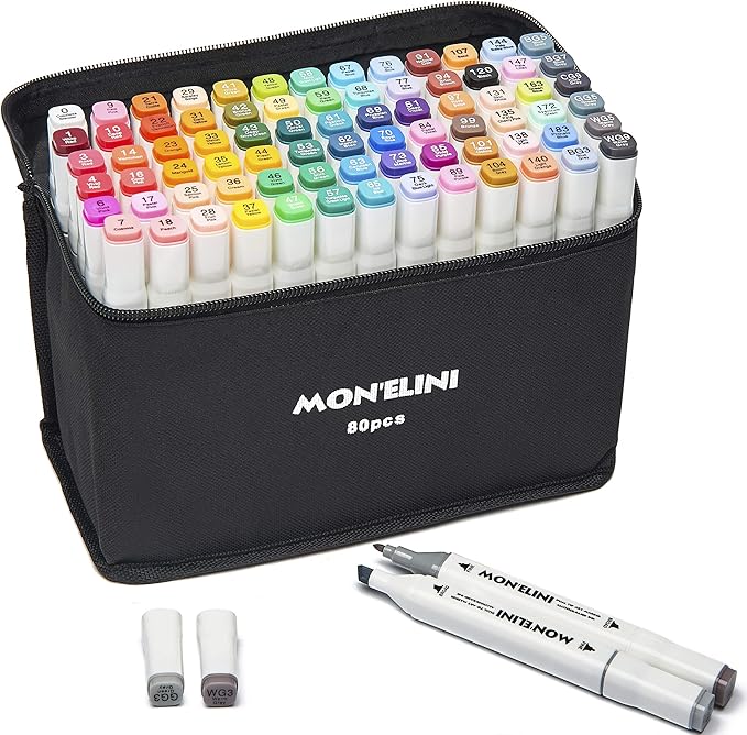 Alcohol Markers Set With Blender 80 Colors Permanent Markers For Alcohol Markers Set With Blender 80 Colors Permanent Markers For
