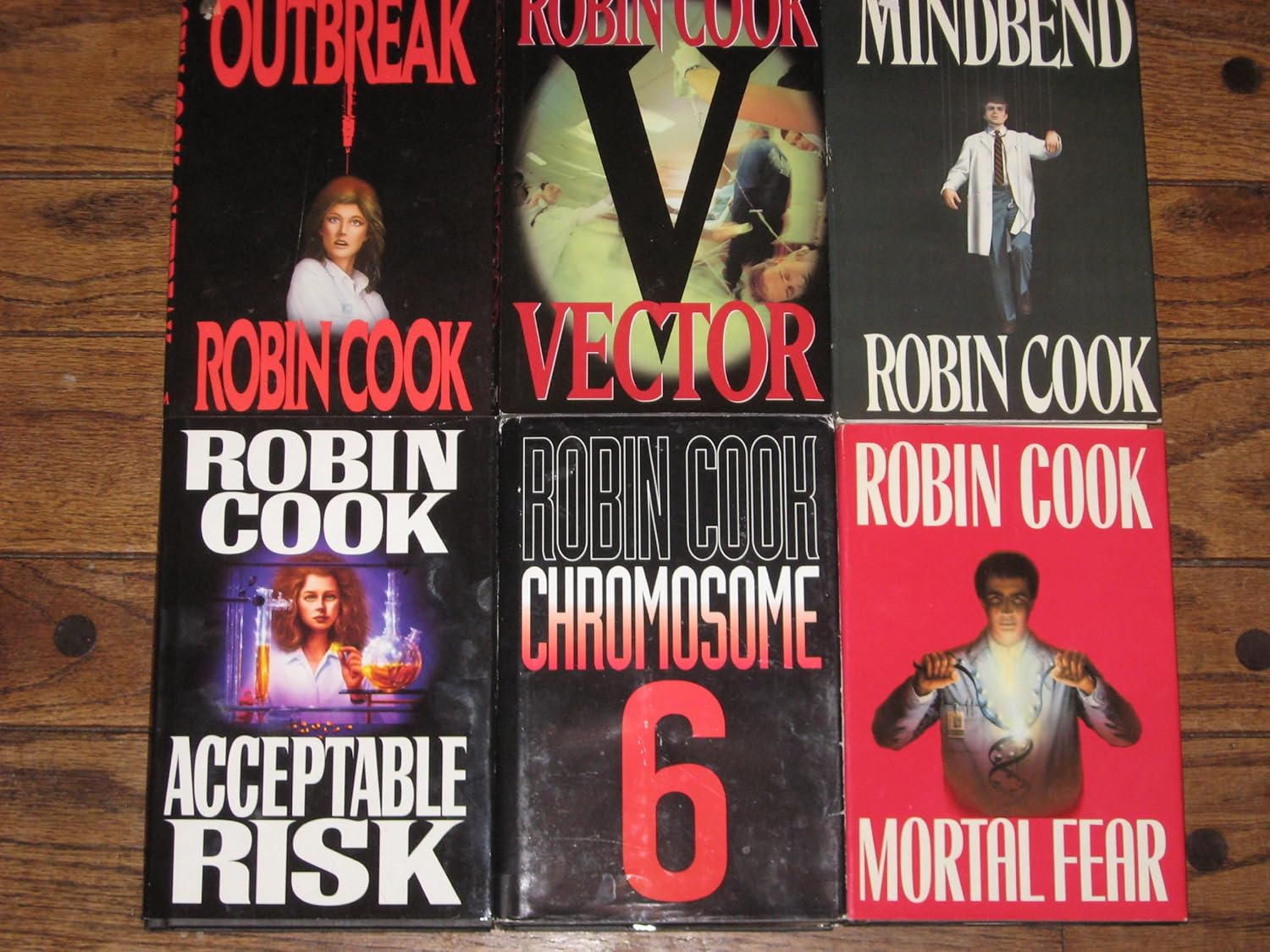 (6 BOOKS) Mortal Fear, Vector, Outbreak, Mindbend, Chromosome 6 ...