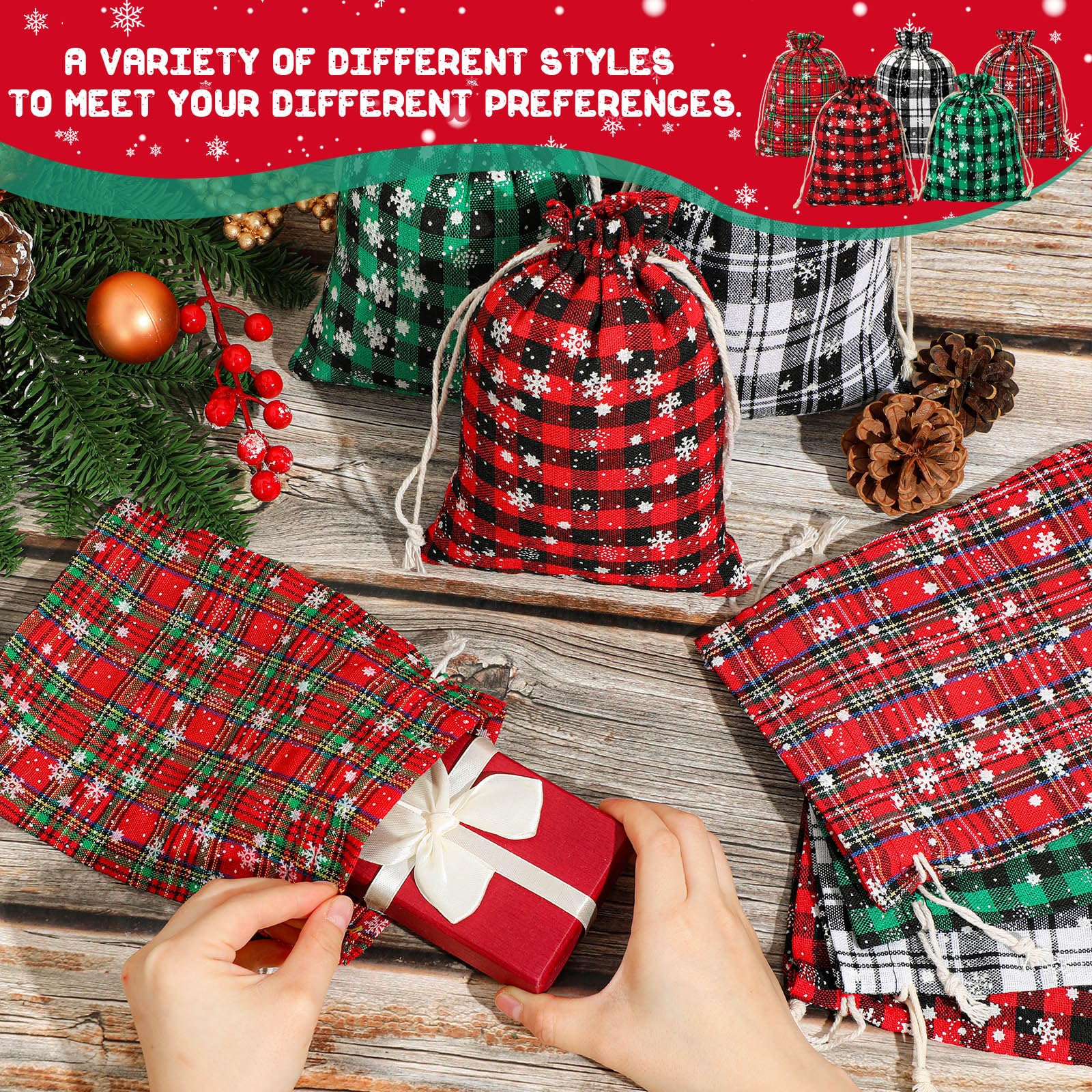 Christmas Goodie Bag Christmas Drawstring Bags (8×12) · Oma’s Place ...