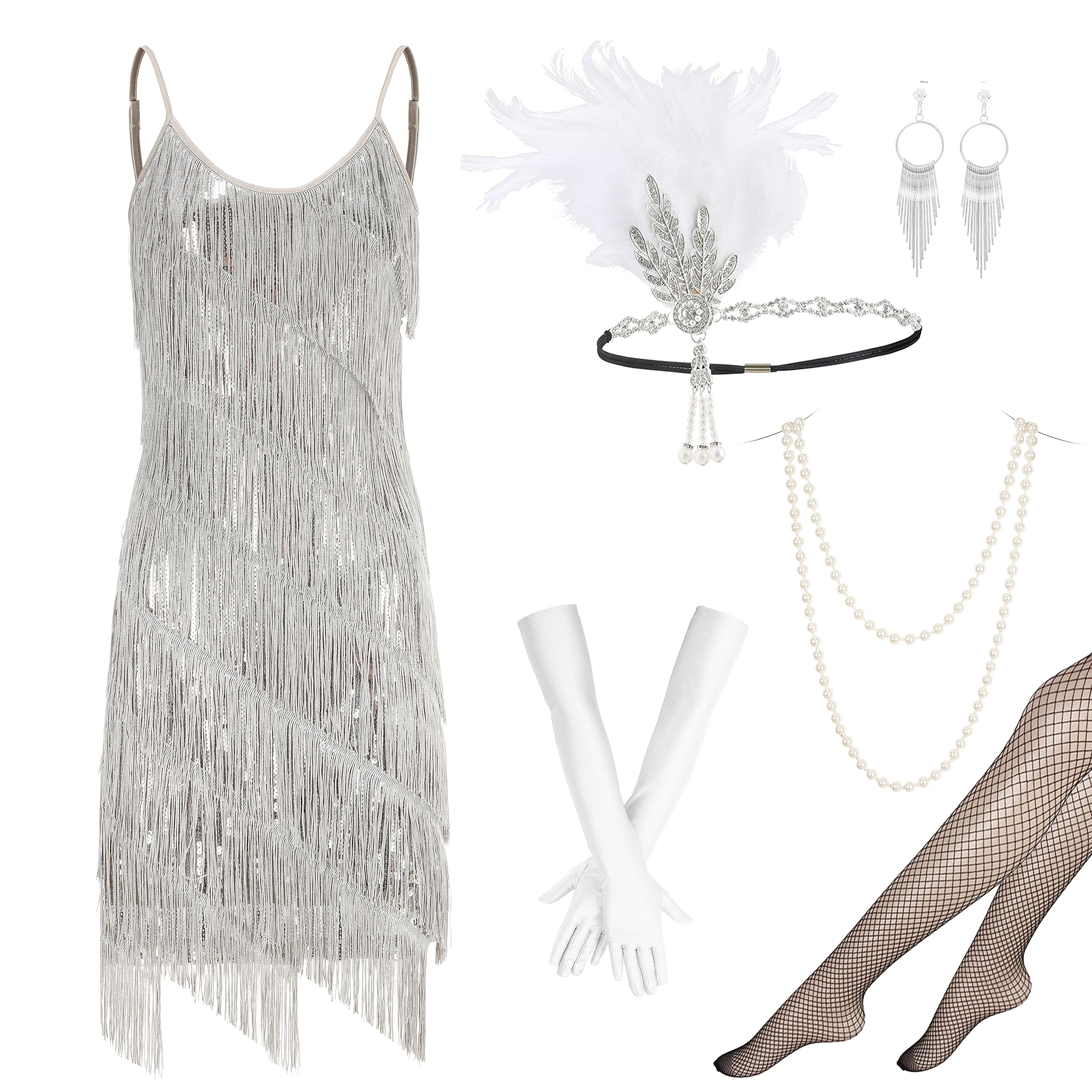 Snapklik.com : Gionforsy 1920s Flapper Dress Sequins Gatsby Dress ...