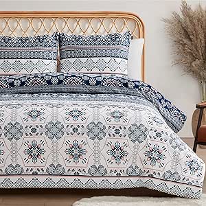 Amazon.com: Jessica Simpson Boho Print Duvet Cover Set Queen/Full Size ...
