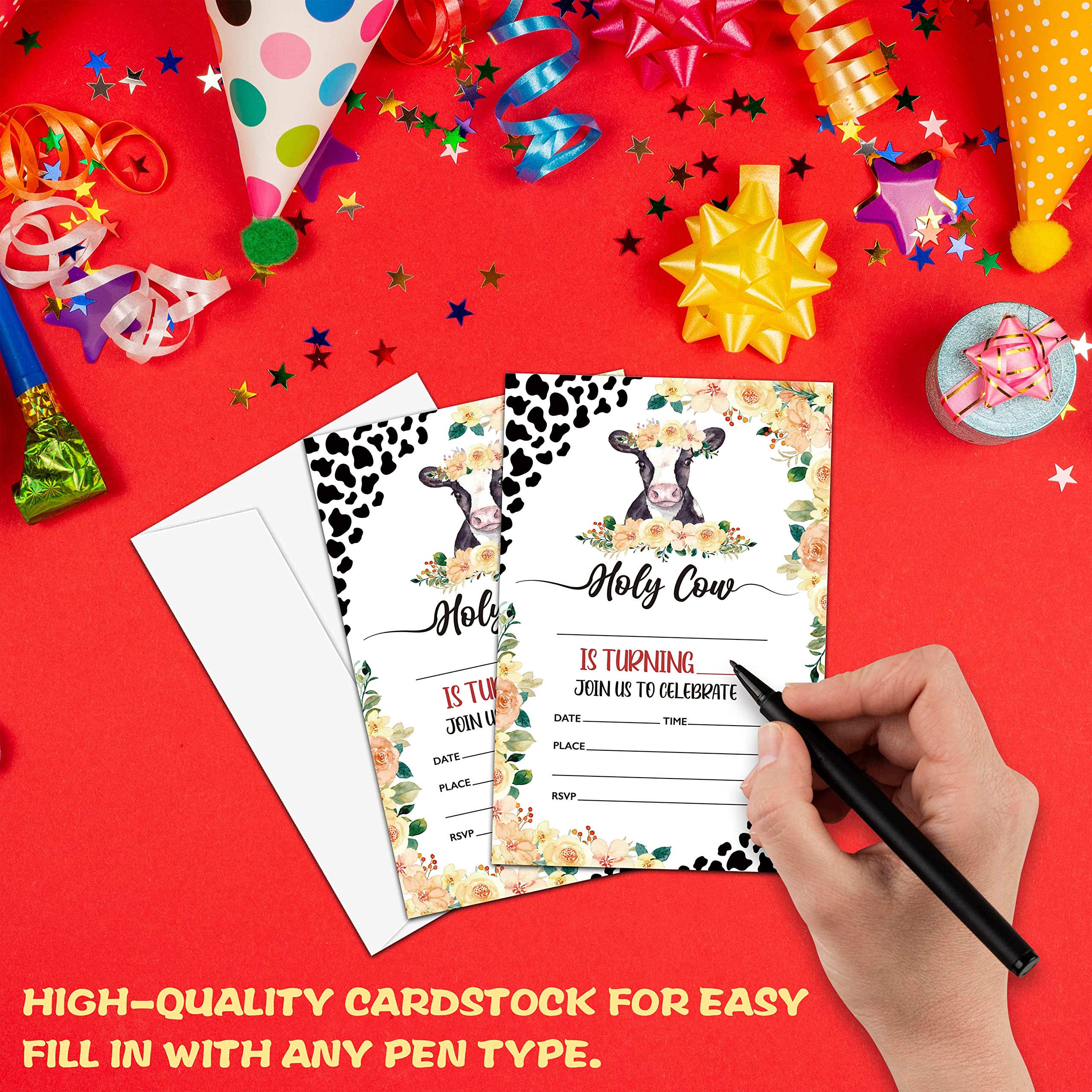 Cow Print Party Invitations