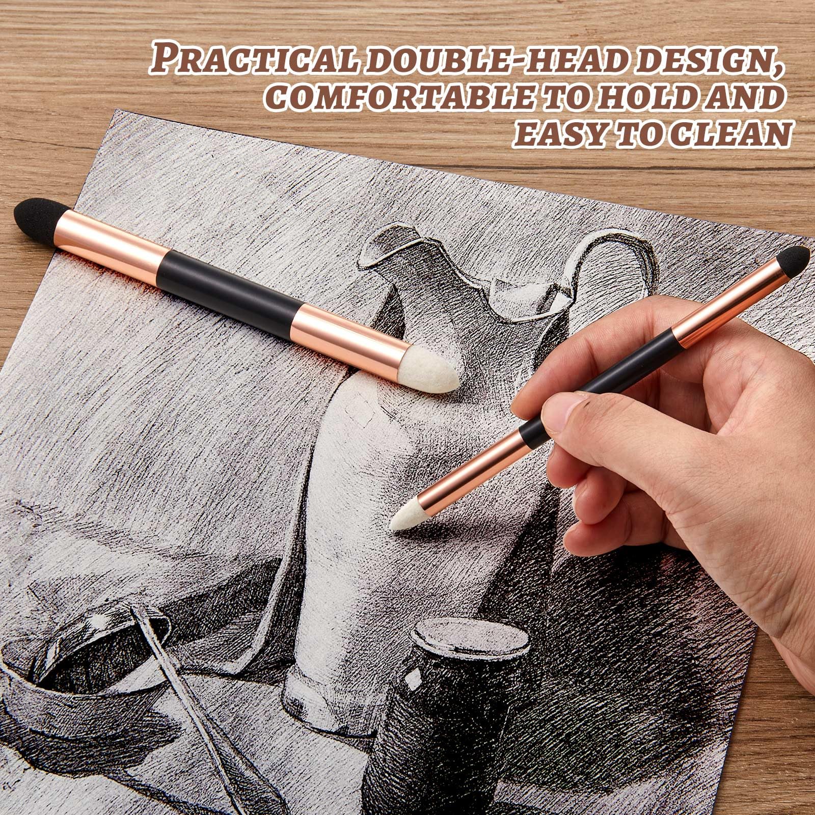 Snapklik.com : 6 Pcs Blending Sponge Pen Double Headed Washable Rubbing ...